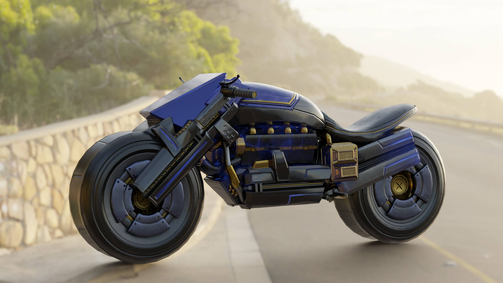 Futuristic Muscle Motorcycle - Andromeda's Bike 3D Model by Hisqiefurqoni