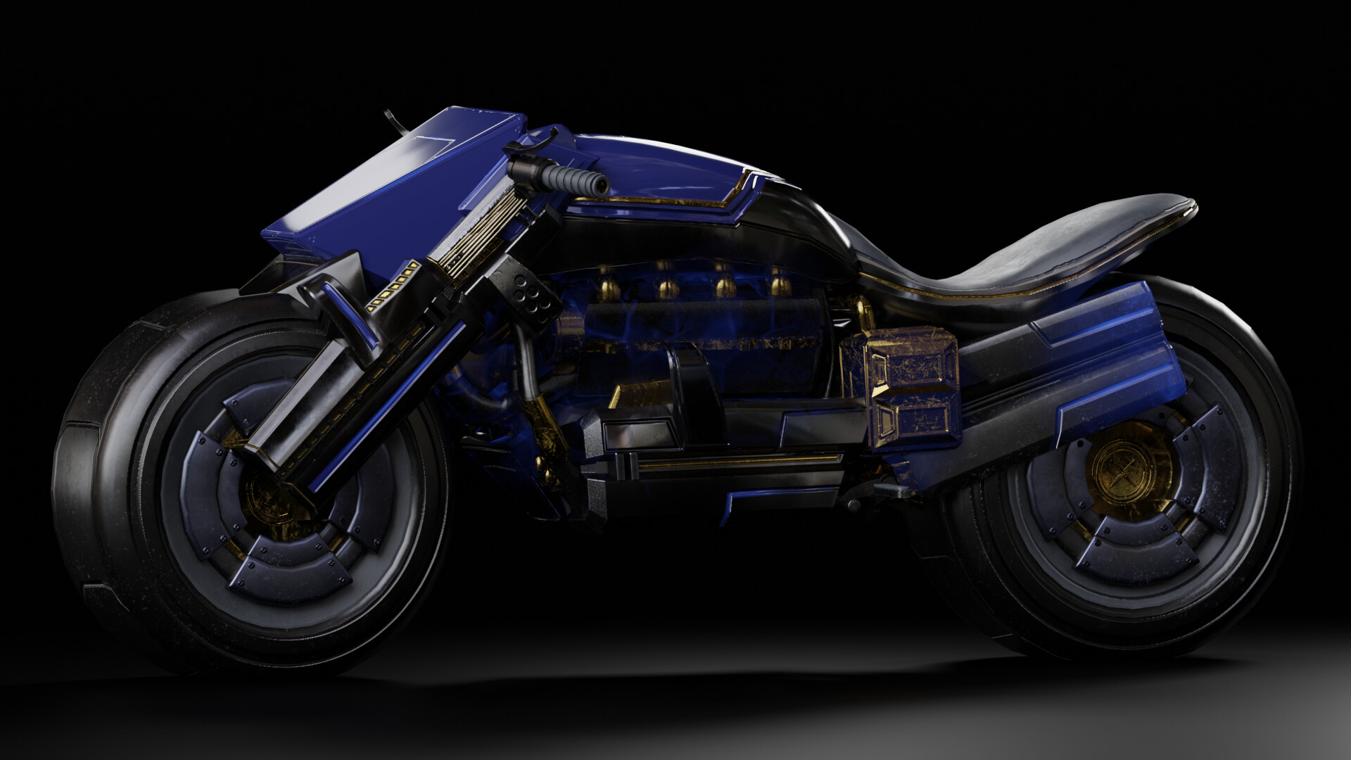 Futuristic Muscle Motorcycle - Andromeda's Bike 3D Model by Hisqiefurqoni