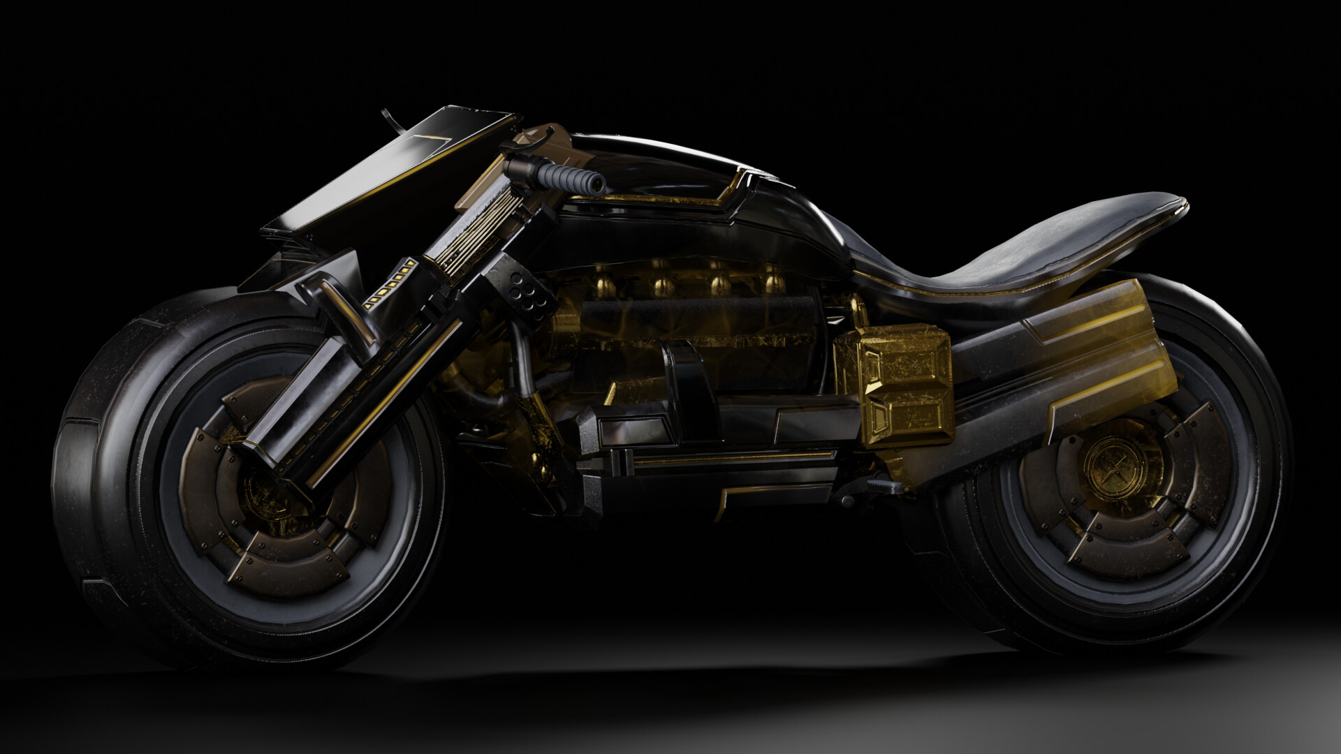 Futuristic Muscle Motorcycle - Andromeda's Bike 3D Model by Hisqiefurqoni