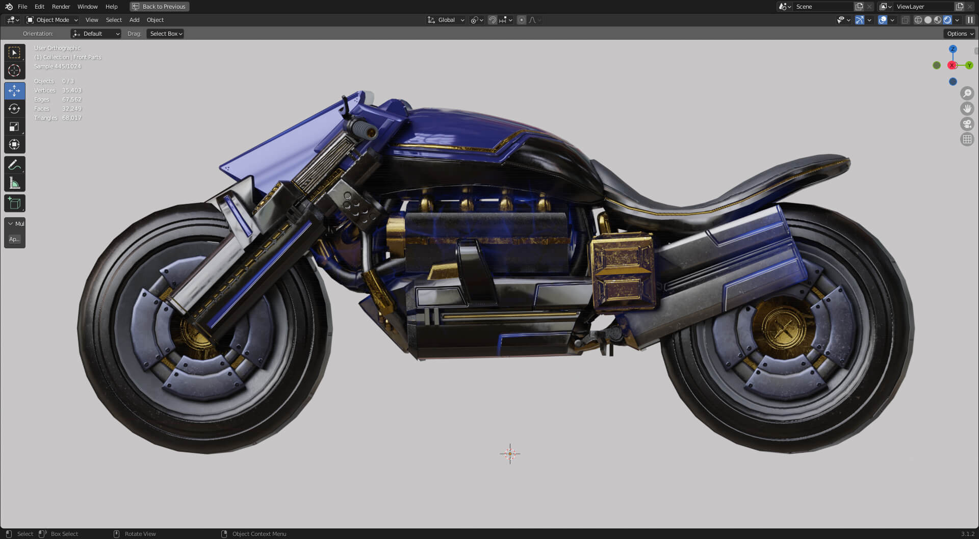 Futuristic Muscle Motorcycle - Andromeda's Bike 3D Model by Hisqiefurqoni