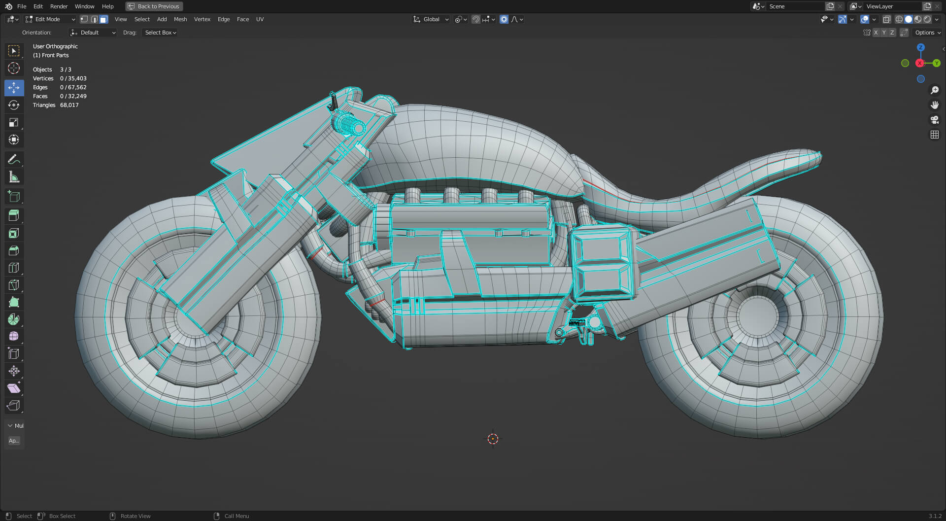 Futuristic Muscle Motorcycle - Andromeda's Bike 3D Model by Hisqiefurqoni