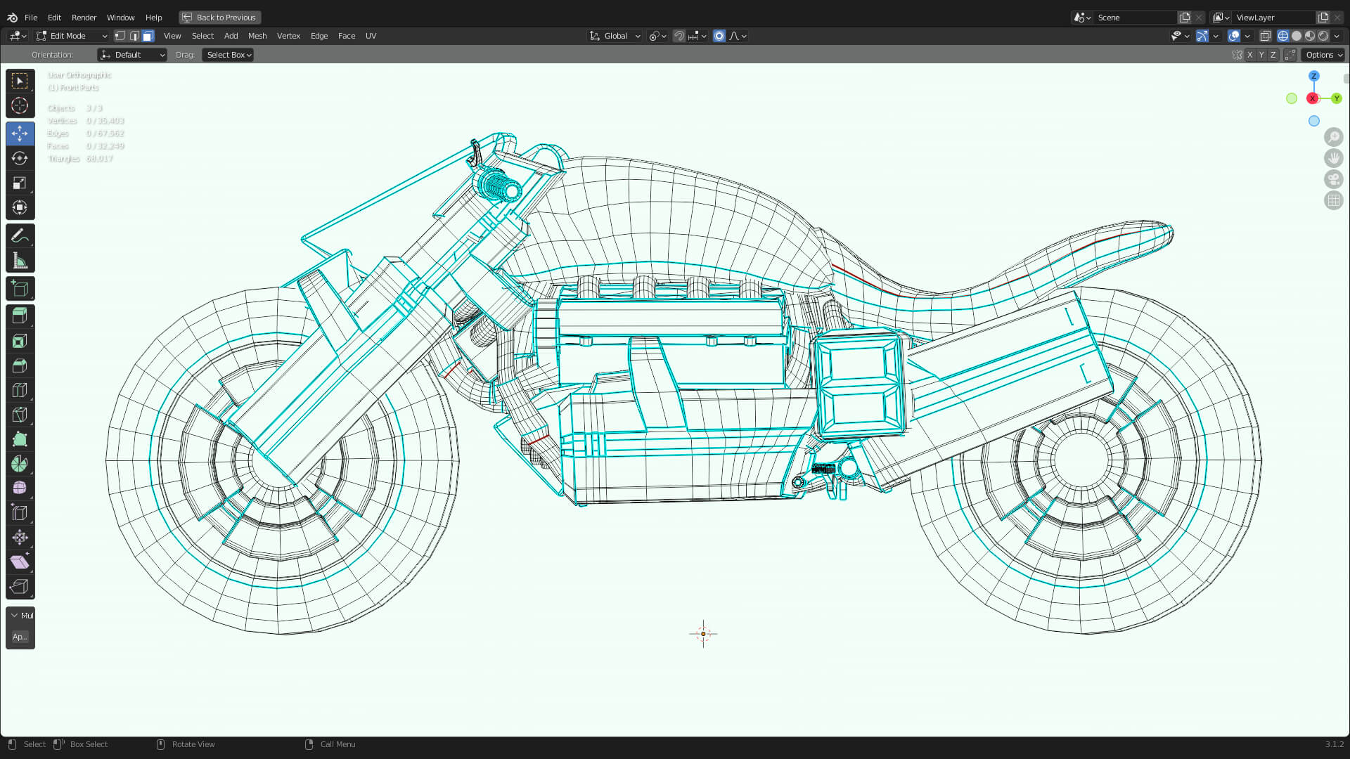 Futuristic Muscle Motorcycle - Andromeda's Bike 3D Model by Hisqiefurqoni