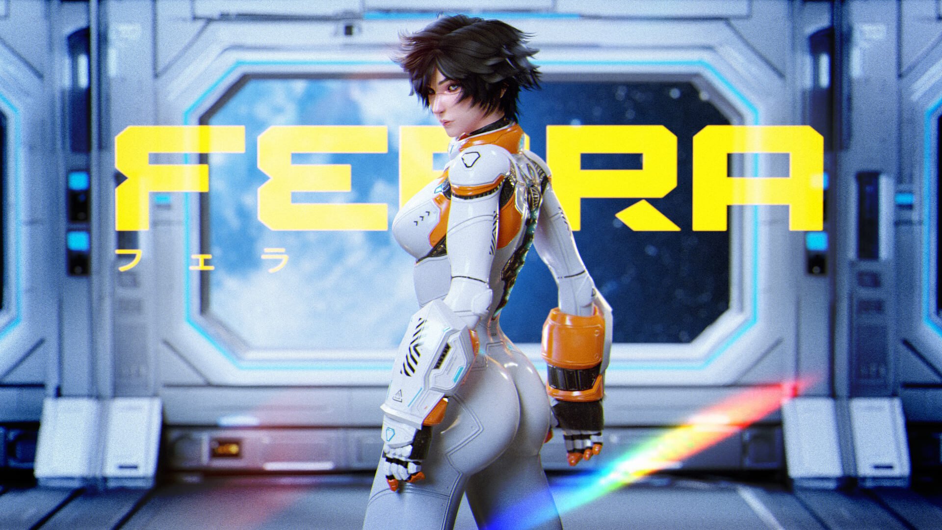 Ferra Cybernetic Mecha Pilot 3D Render by Hisqiefurqoni
