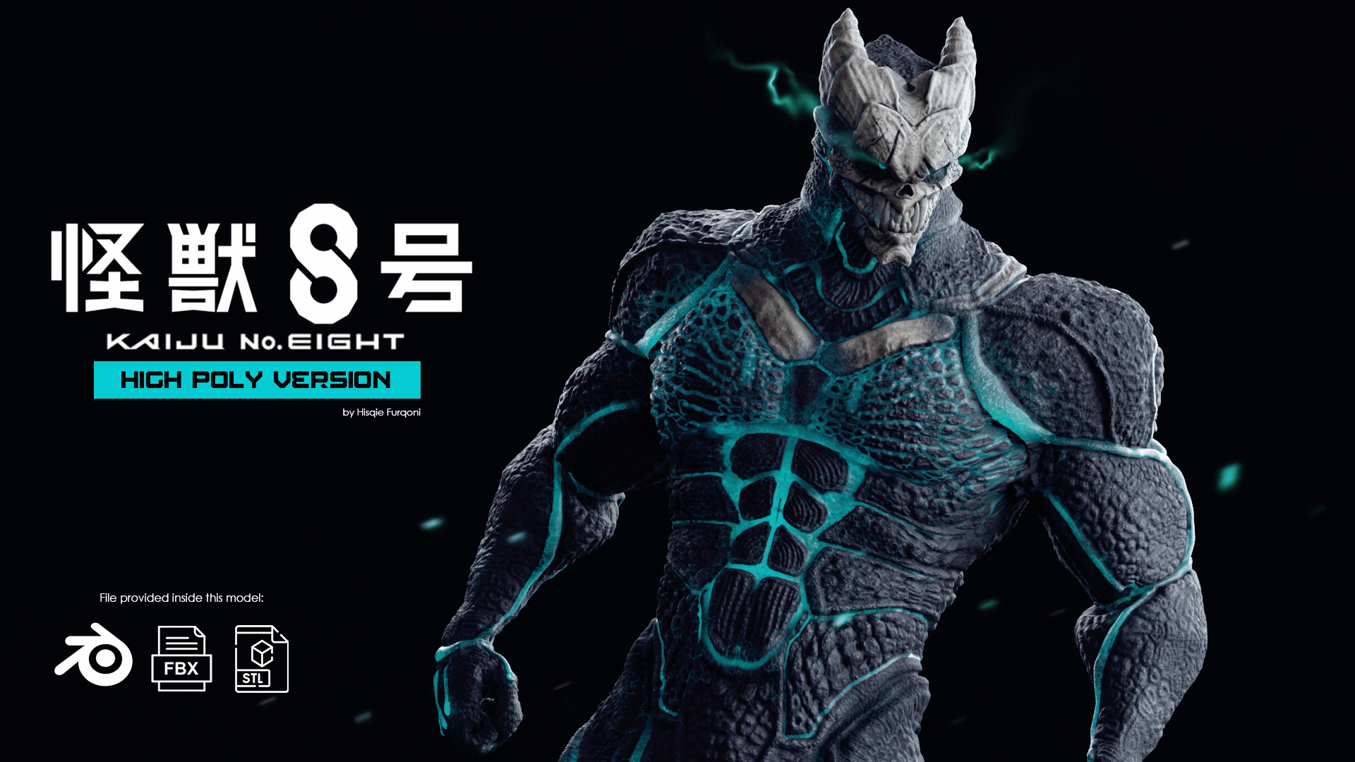 KAIJU NO 8 - HIBINO KAFKA 3D Render, Digital Art by Hisqiefurqoni