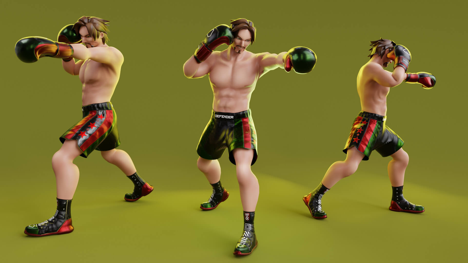 Low Poly - Boxer & MMA Fighter - Alejandro 3D Model by Hisqiefurqoni