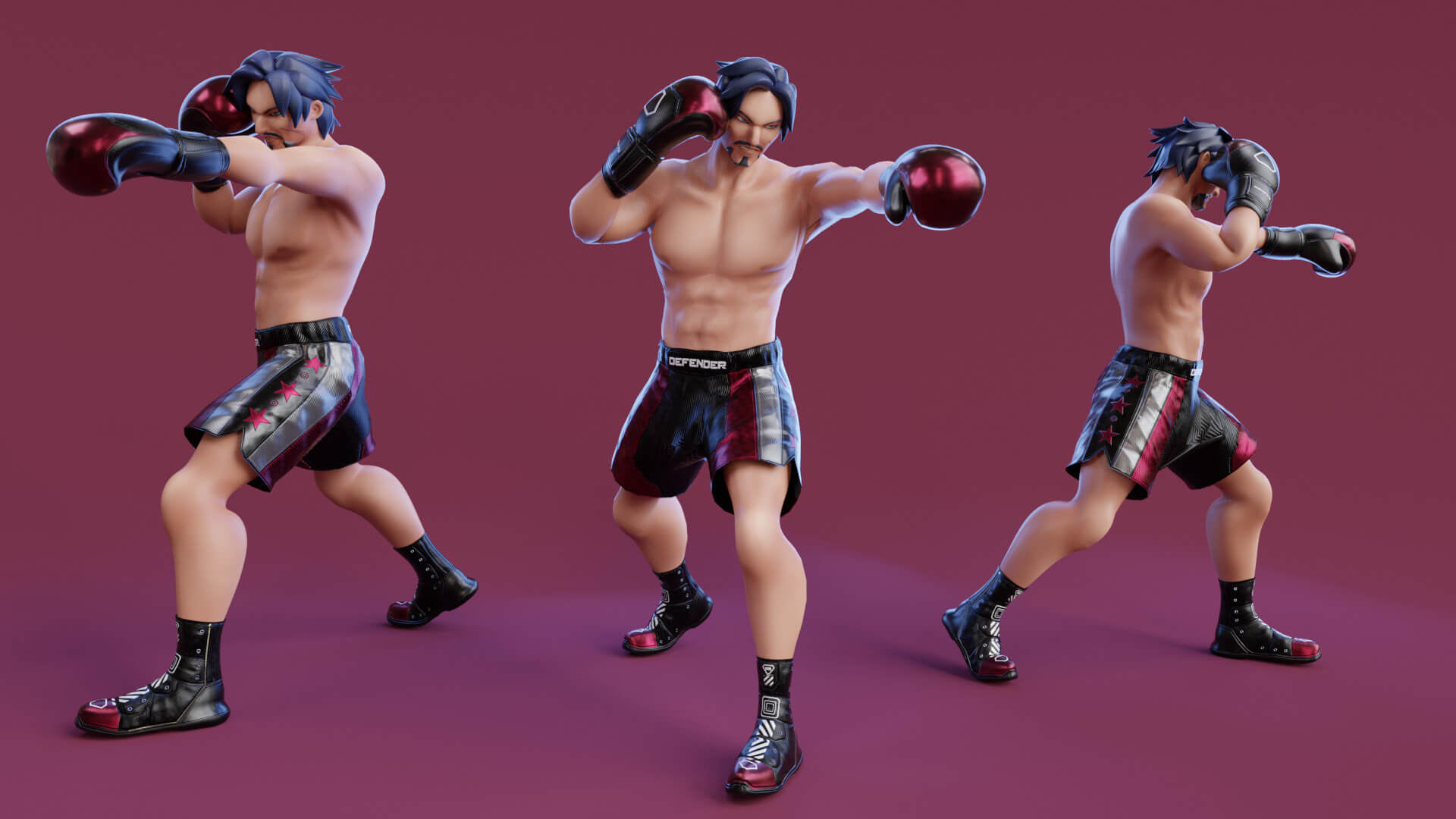 Low Poly - Boxer & MMA Fighter - Alejandro 3D Model by Hisqiefurqoni