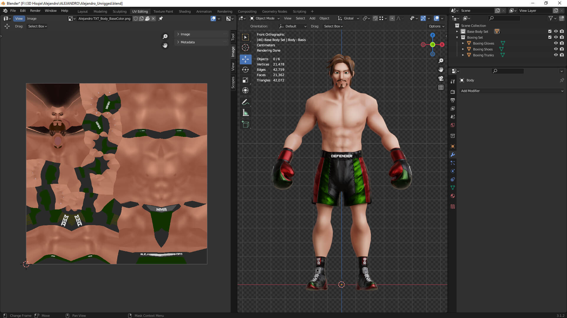 Low Poly - Boxer & MMA Fighter - Alejandro 3D Model by Hisqiefurqoni