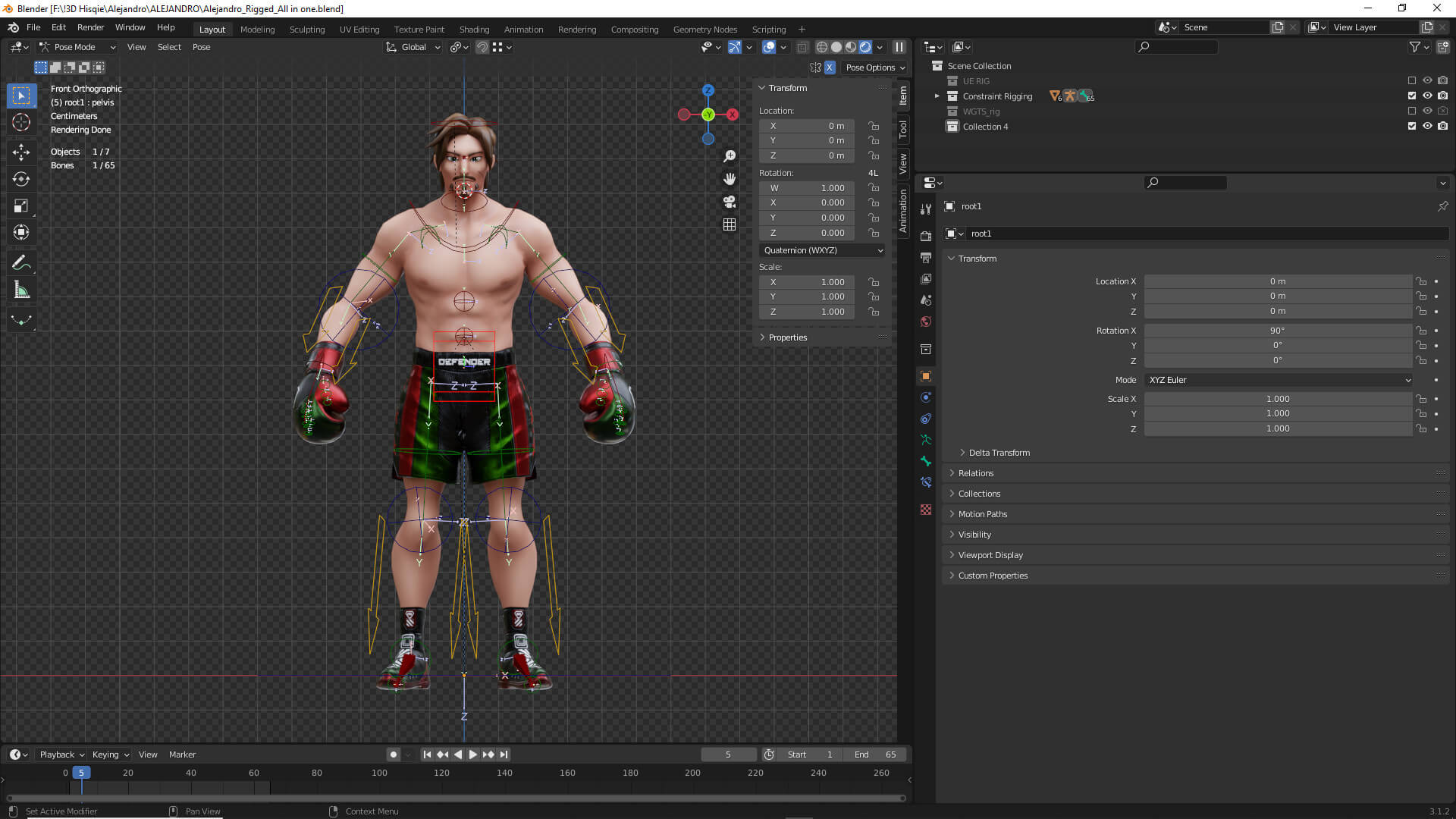 Low Poly - Boxer & MMA Fighter - Alejandro 3D Model by Hisqiefurqoni
