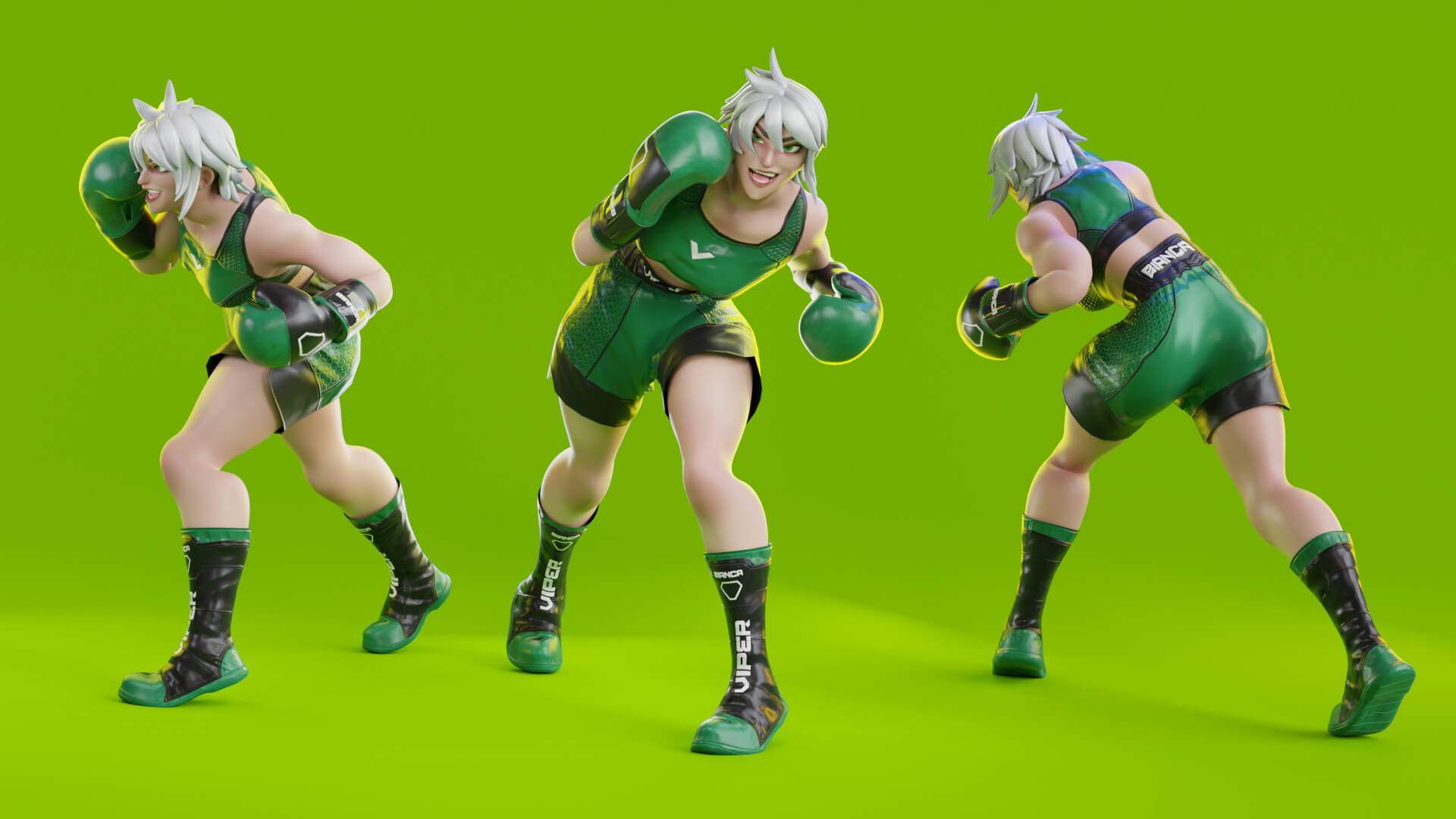Low Poly Boxer - MMA Fighter - Bianca 3D Model by Hisqiefurqoni