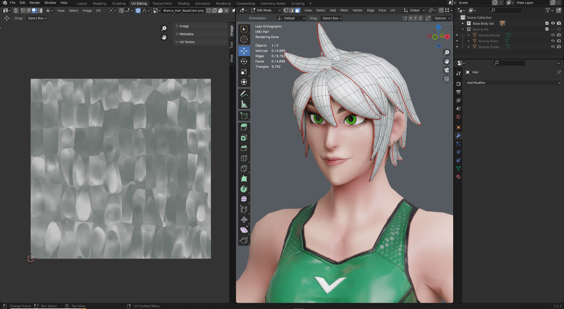 Low Poly Boxer - MMA Fighter - Bianca 3D Model by Hisqiefurqoni