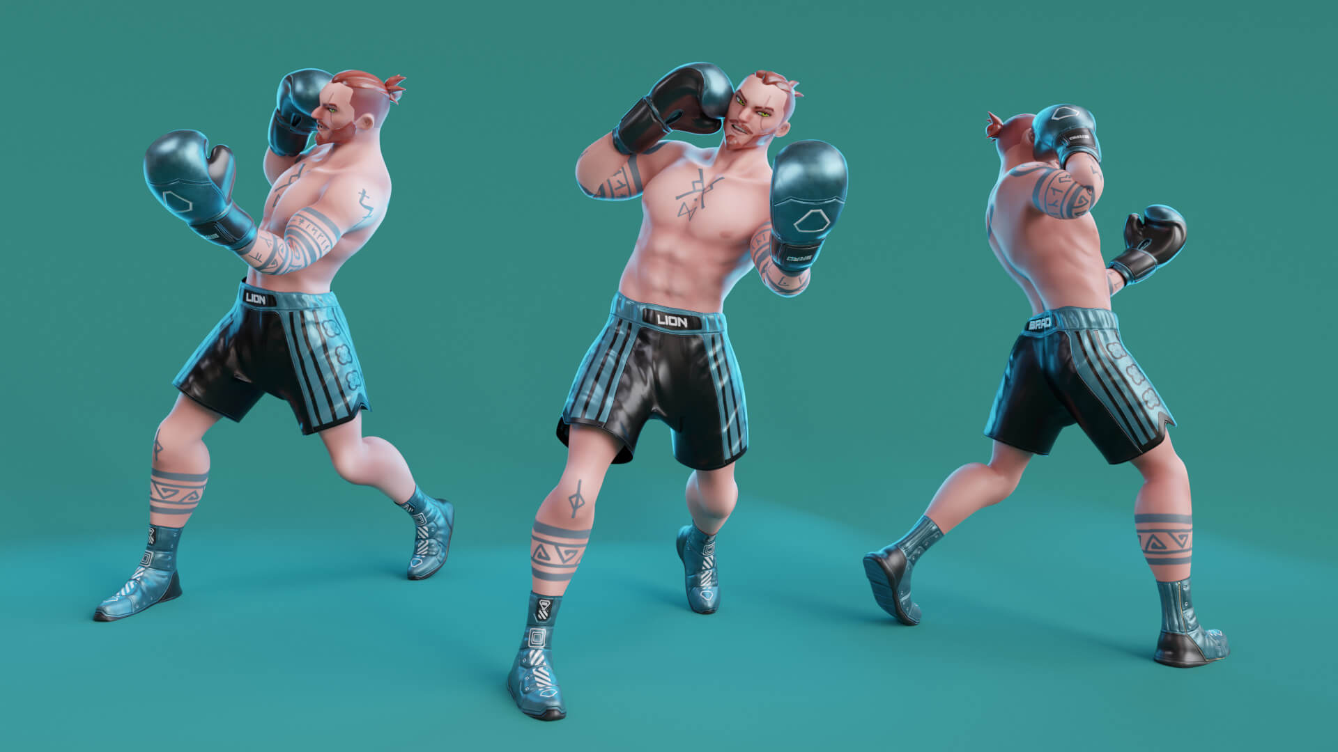 Low Poly - Boxer & MMA Fighter - Brad 3D Model by Hisqiefurqoni
