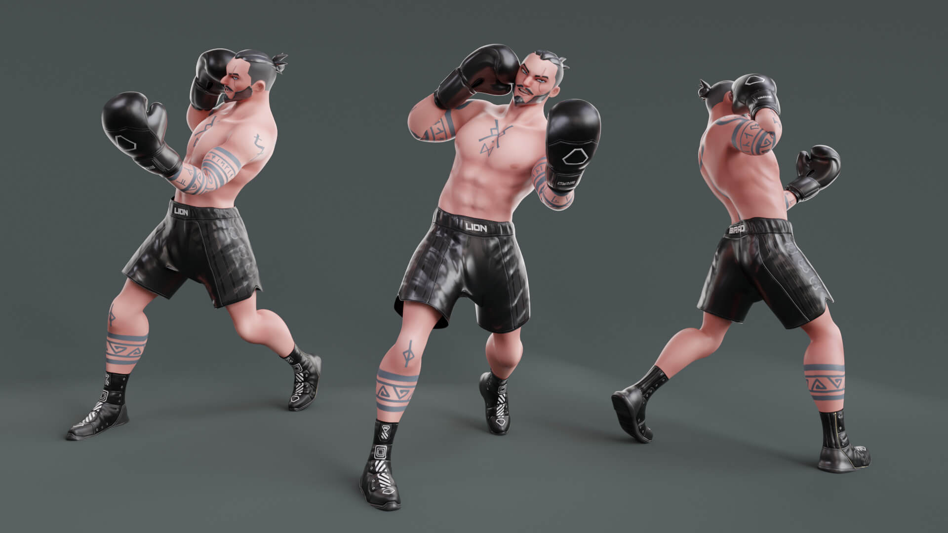 Low Poly - Boxer & MMA Fighter - Brad 3D Model by Hisqiefurqoni