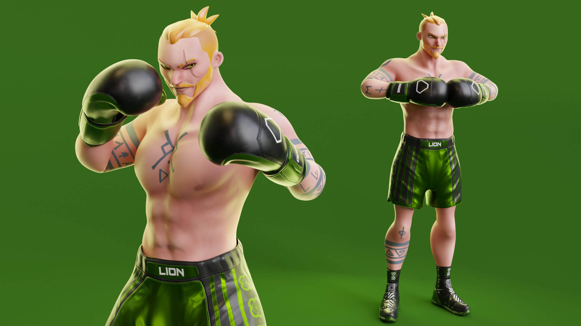 Low Poly - Boxer & MMA Fighter - Brad 3D Model by Hisqiefurqoni