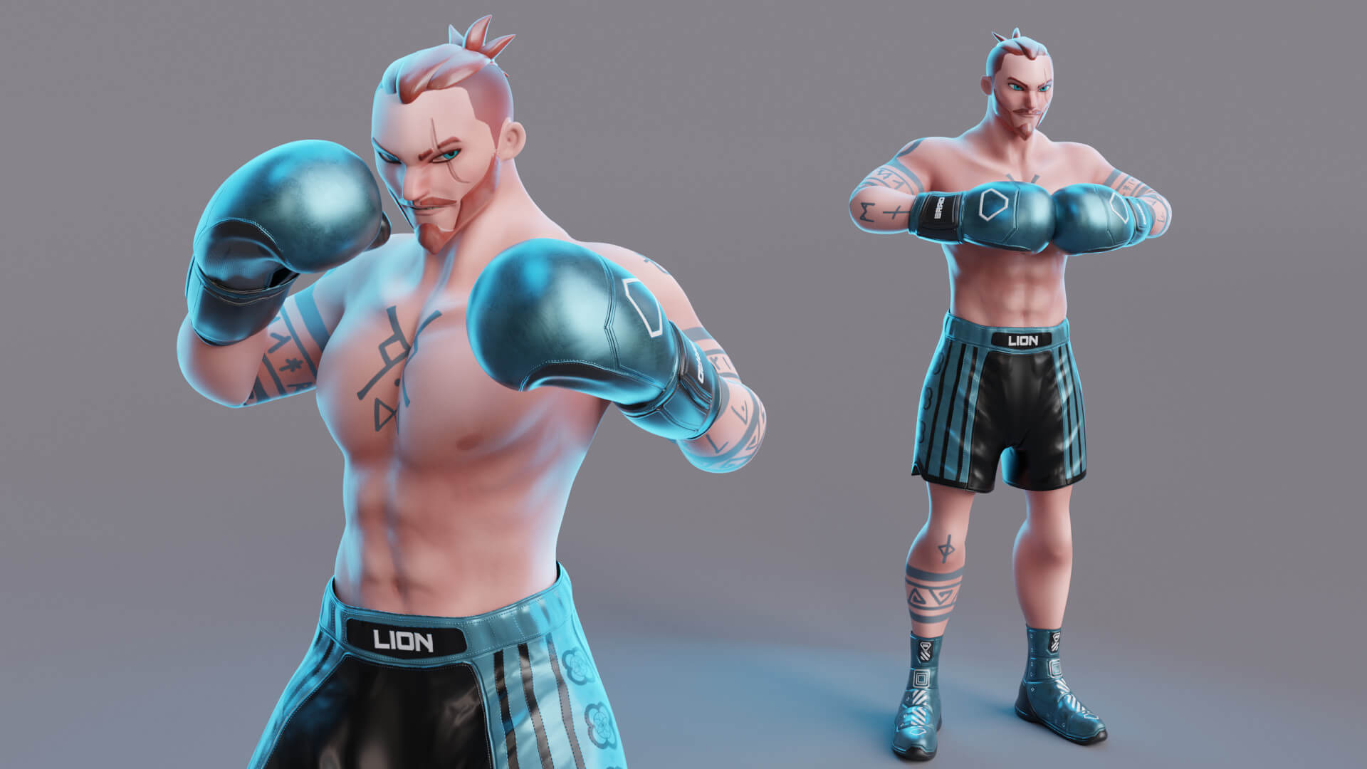 Low Poly - Boxer & MMA Fighter - Brad 3D Model by Hisqiefurqoni