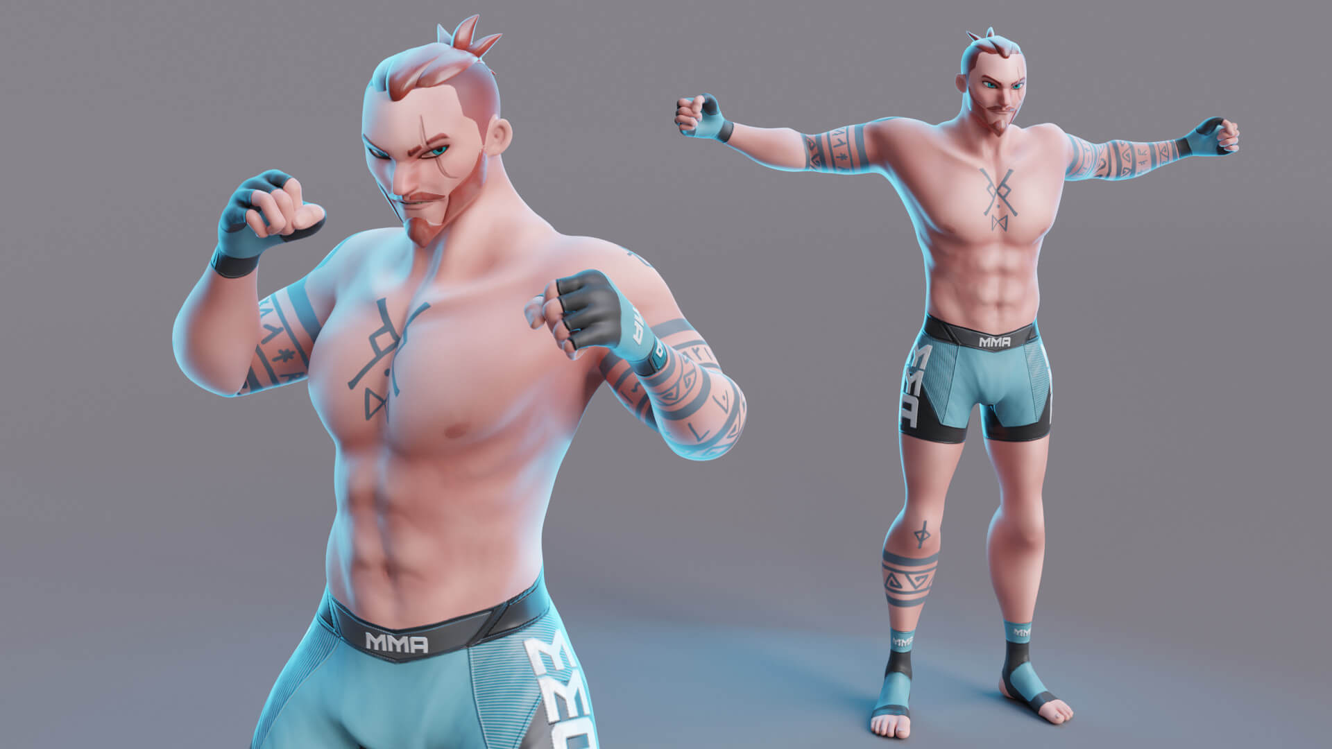 Low Poly - Boxer & MMA Fighter - Brad 3D Model by Hisqiefurqoni