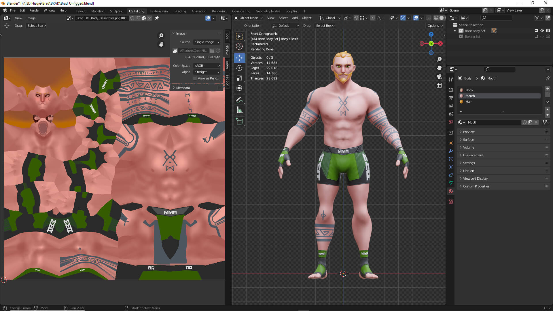 Low Poly - Boxer & MMA Fighter - Brad 3D Model by Hisqiefurqoni