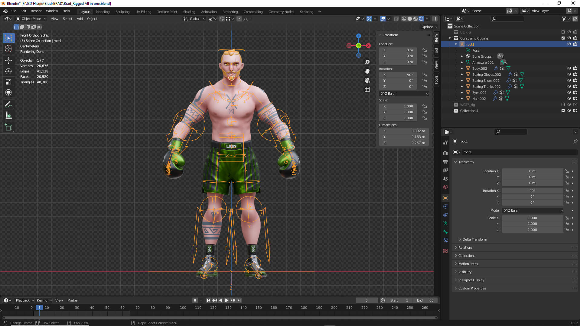 Low Poly - Boxer & MMA Fighter - Brad 3D Model by Hisqiefurqoni