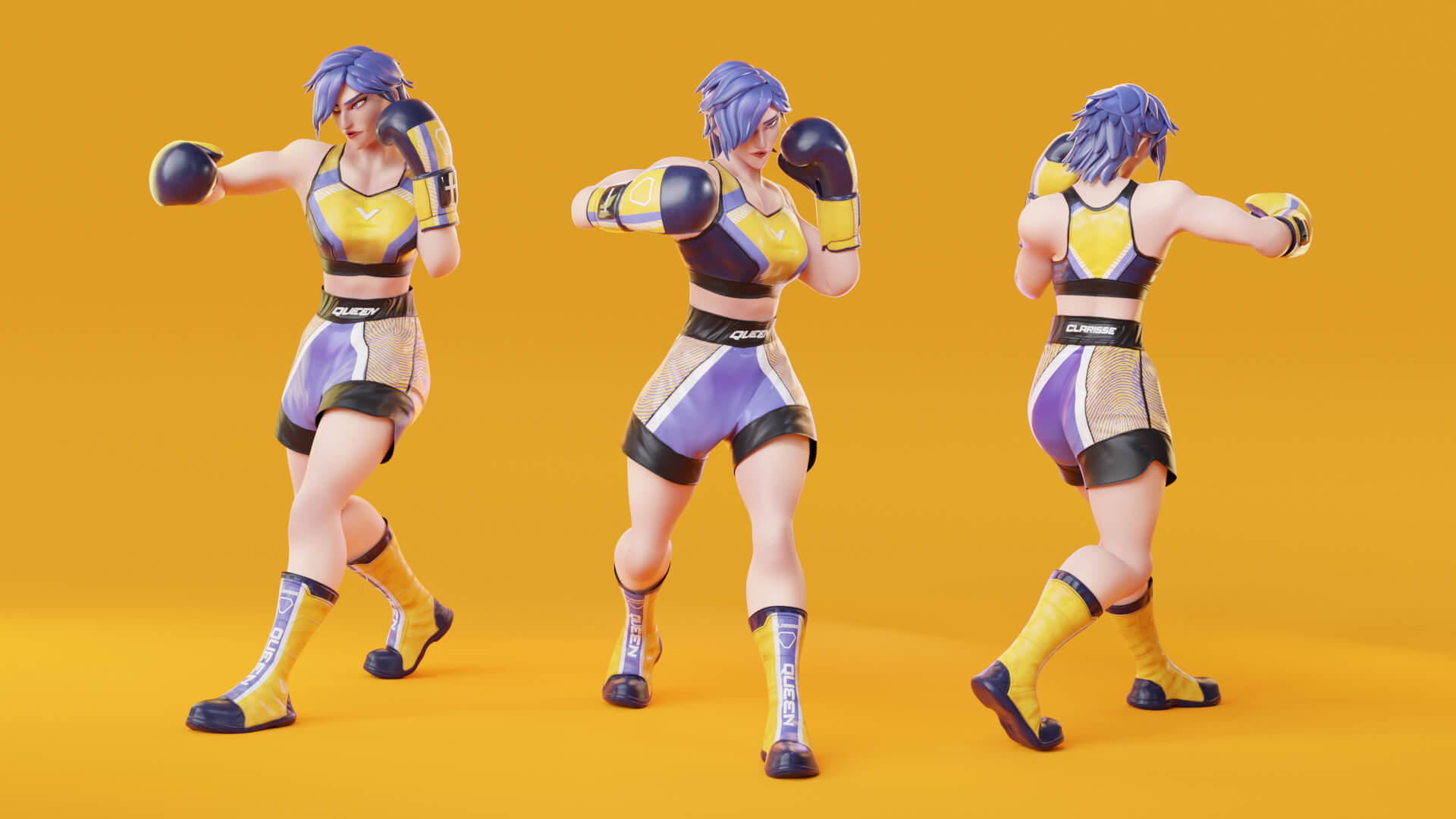 Low Poly Boxer - MMA Fighter - Clarisse 3D Model by Hisqiefurqoni