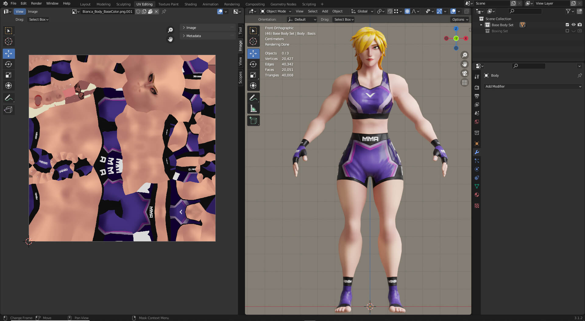 Low Poly Boxer - MMA Fighter - Clarisse 3D Model by Hisqiefurqoni