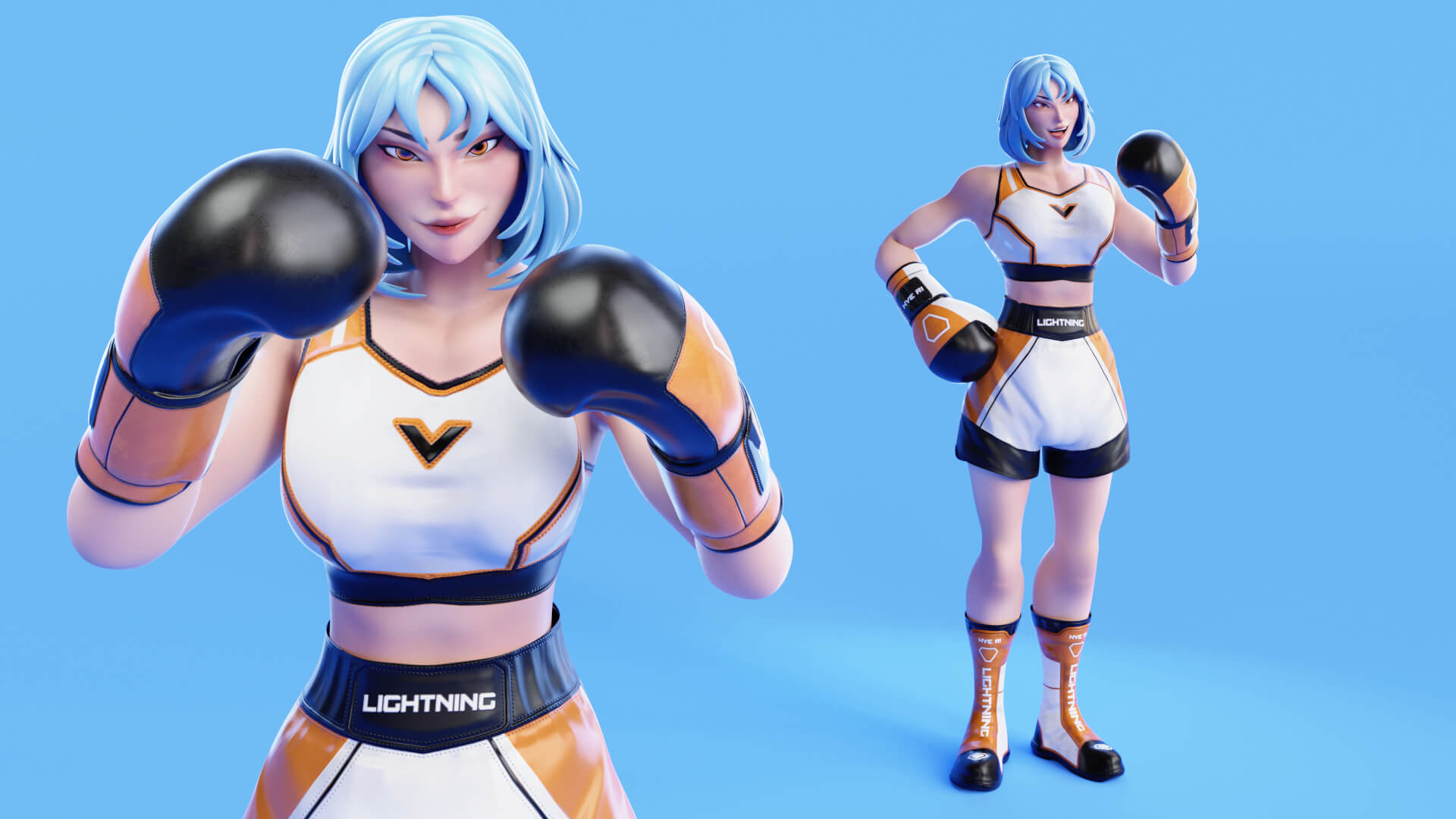 Low Poly Boxer - MMA Fighter - Hye Ri 3D Model by Hisqiefurqoni