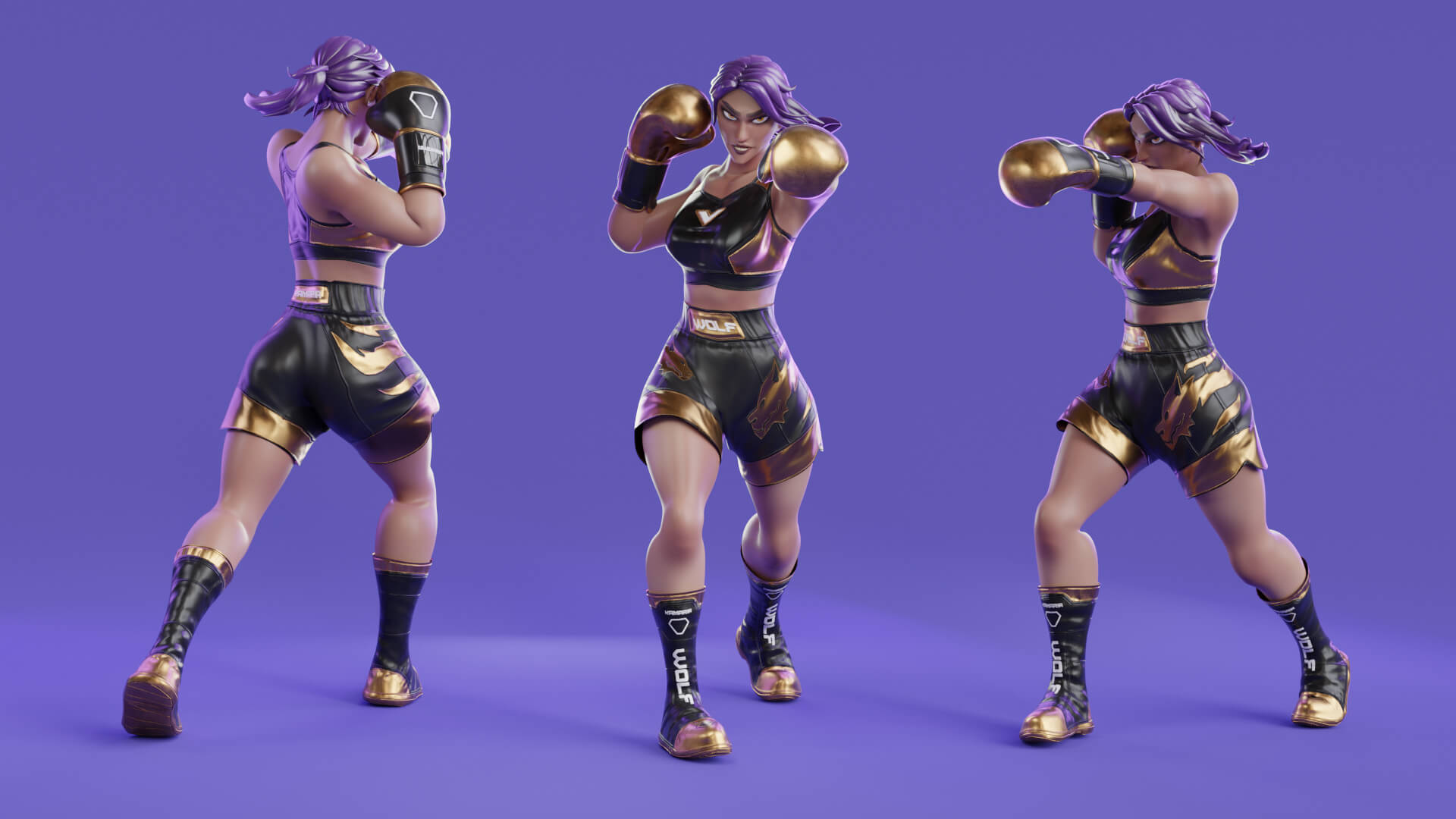 Low Poly Boxer - MMA Fighter - Kamaria 3D Model by Hisqiefurqoni
