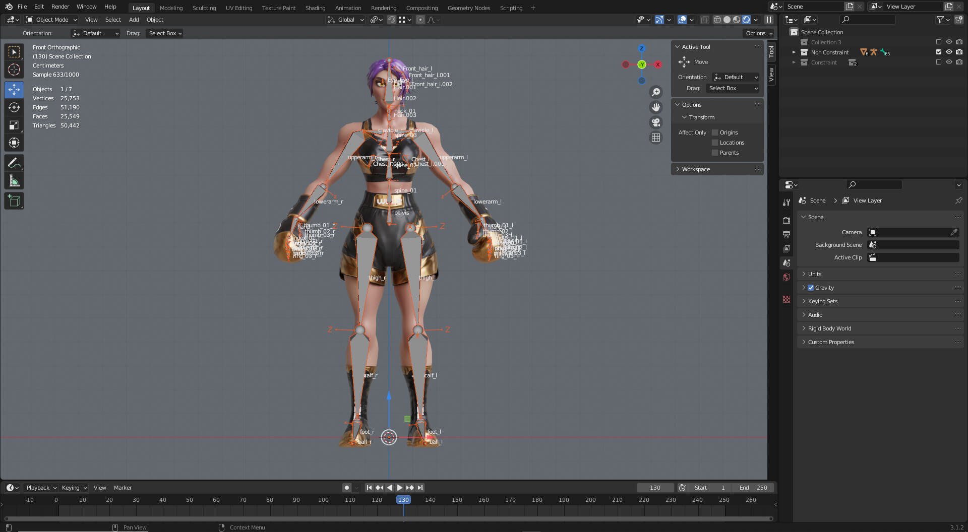 Low Poly Boxer - MMA Fighter - Kamaria 3D Model by Hisqiefurqoni