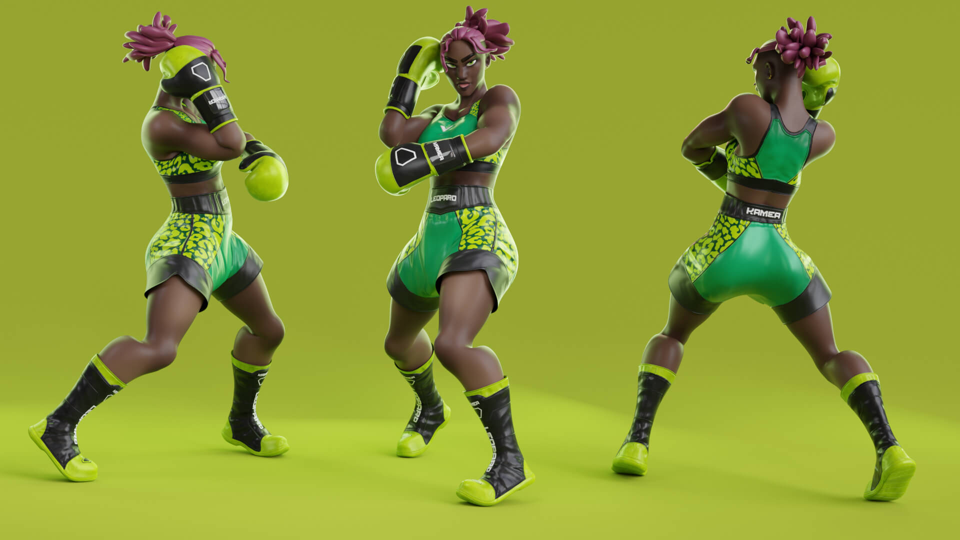 Low Poly Boxer - MMA Fighter - Kamea 3D Model by Hisqiefurqoni