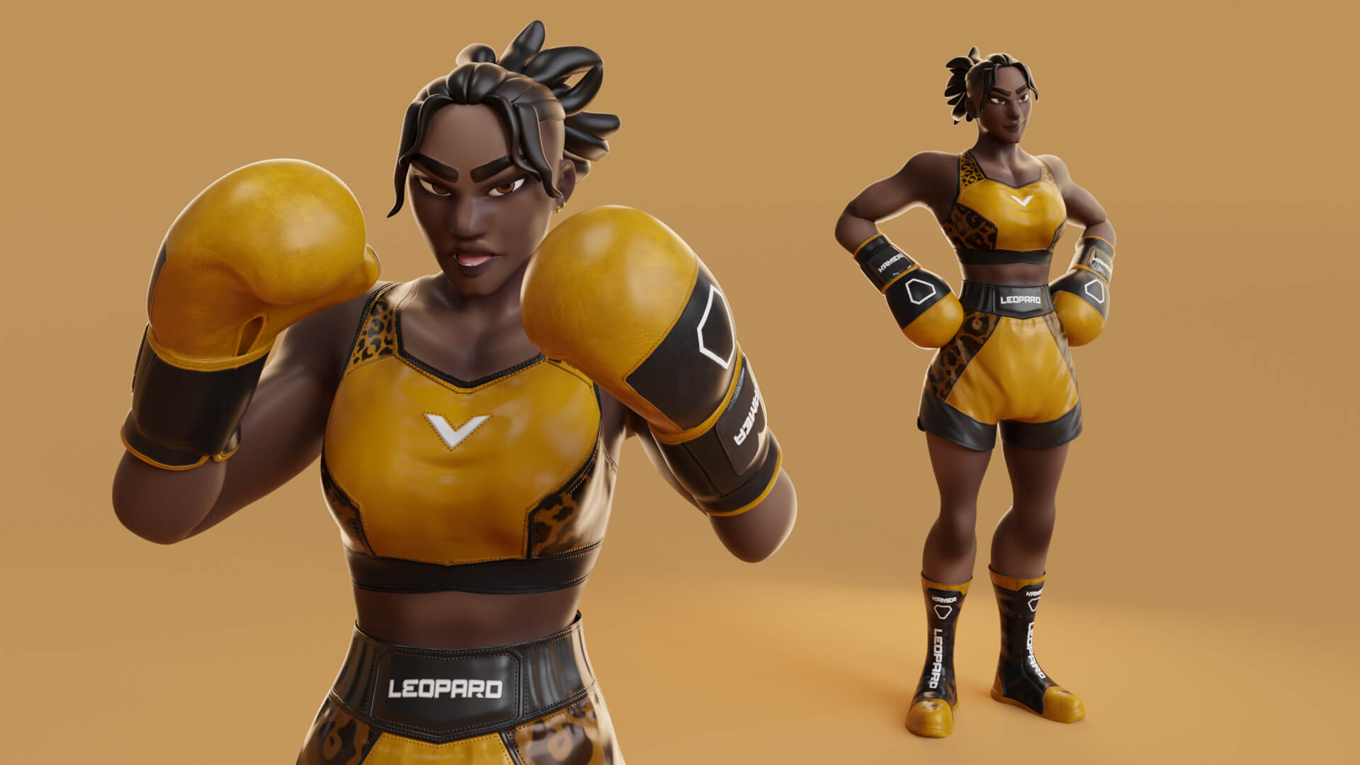 Low Poly Boxer - MMA Fighter - Kamea 3D Model by Hisqiefurqoni
