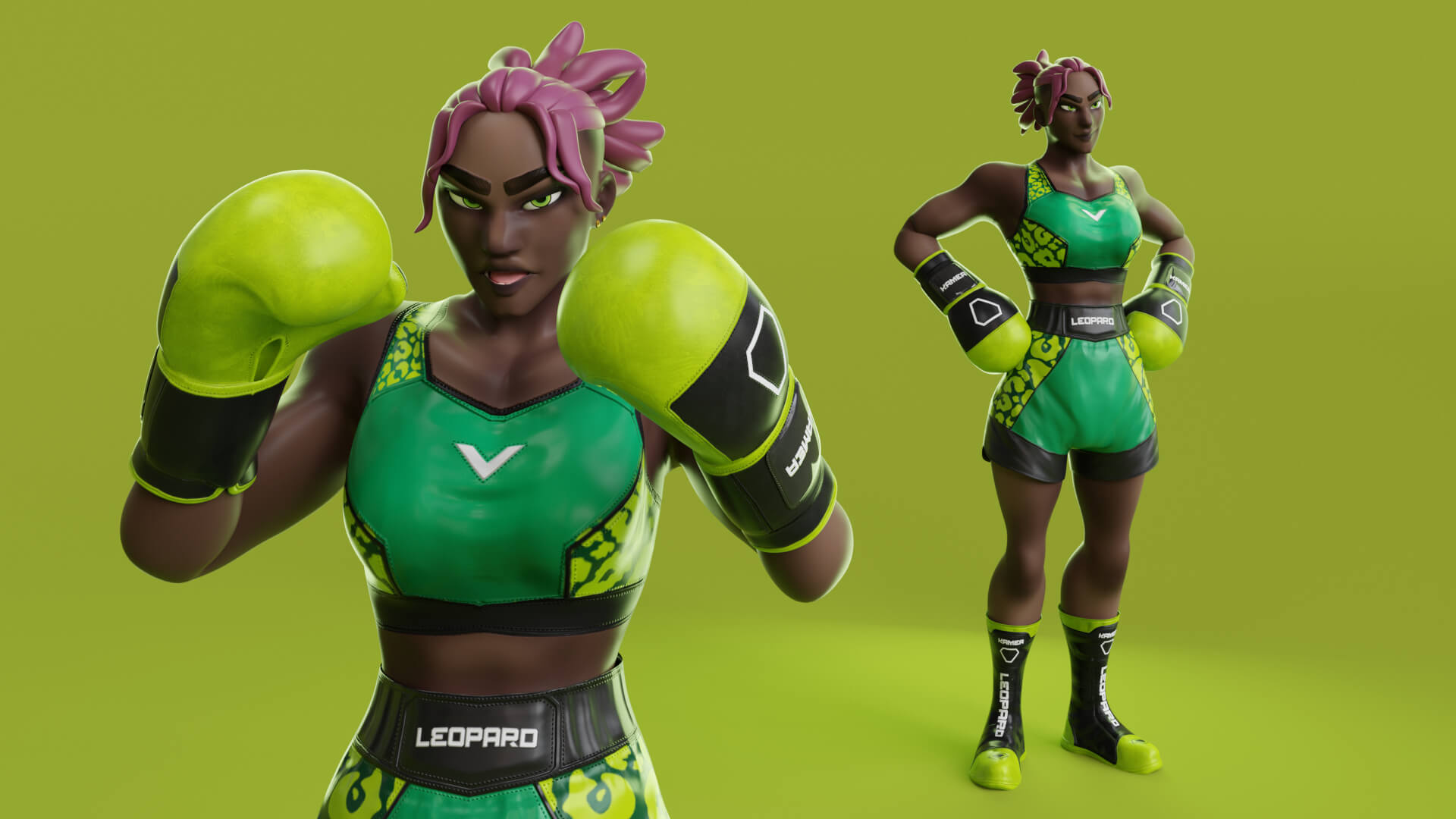 Low Poly Boxer - MMA Fighter - Kamea 3D Model by Hisqiefurqoni