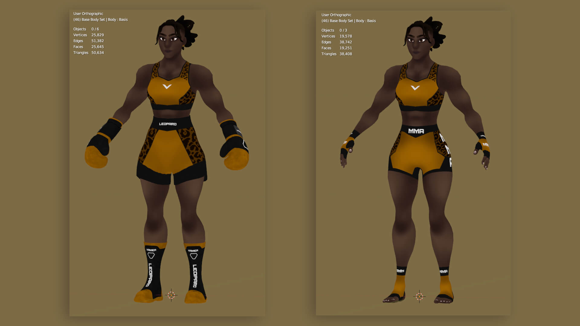 Low Poly Boxer - MMA Fighter - Kamea 3D Model by Hisqiefurqoni