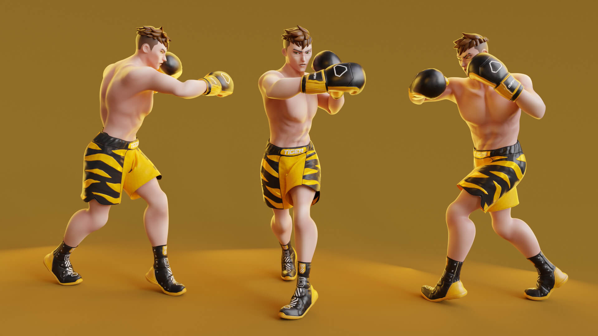 Low Poly - Boxer & MMA Fighter - Kojiro 3D Model by Hisqiefurqoni