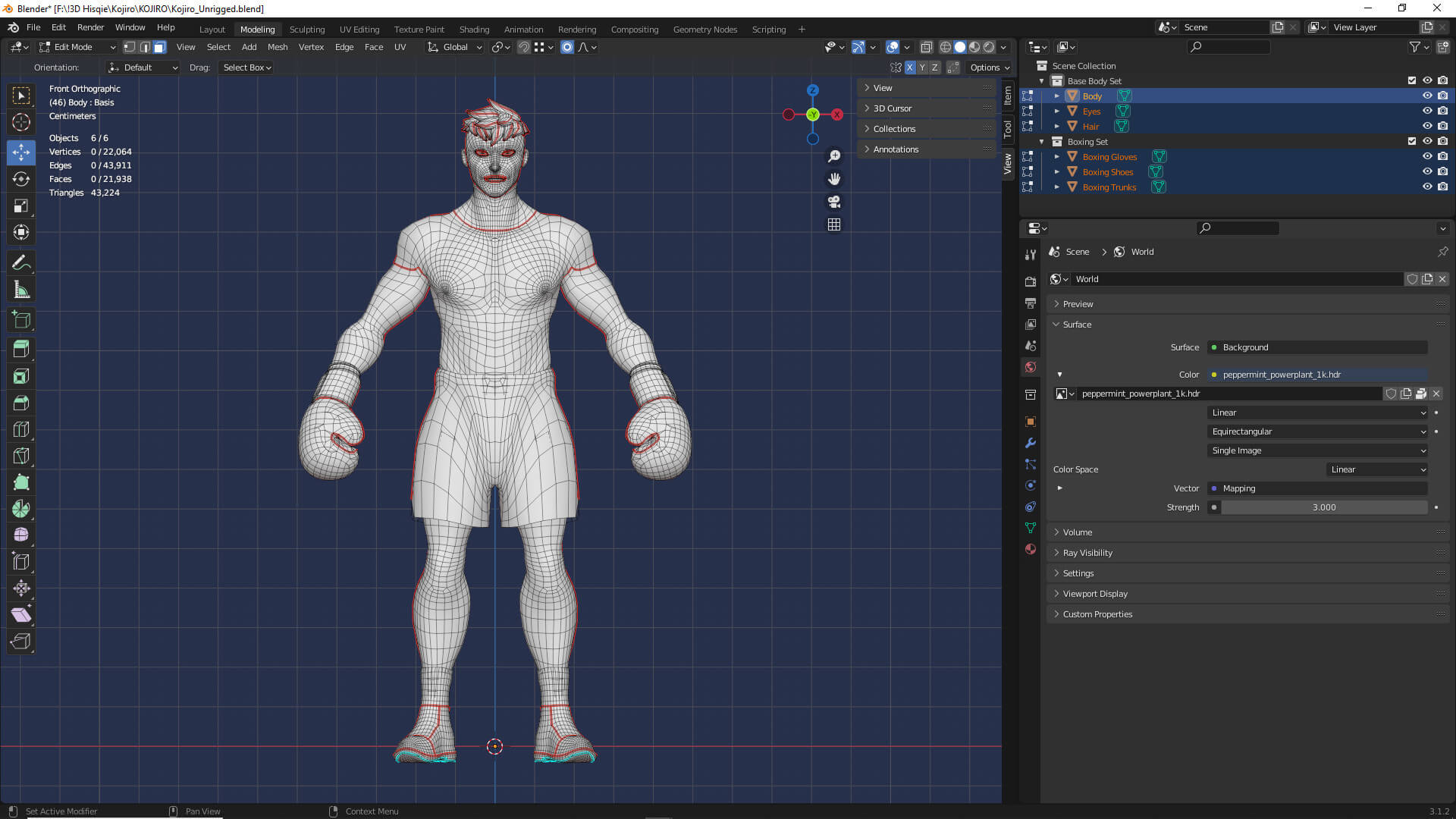 Low Poly - Boxer & MMA Fighter - Kojiro 3D Model by Hisqiefurqoni