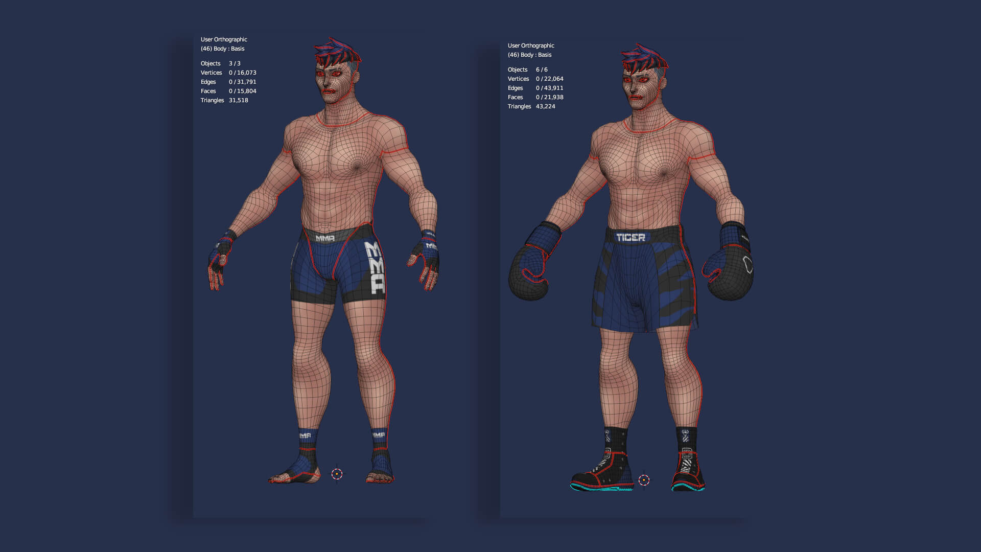 Low Poly - Boxer & MMA Fighter - Kojiro 3D Model by Hisqiefurqoni