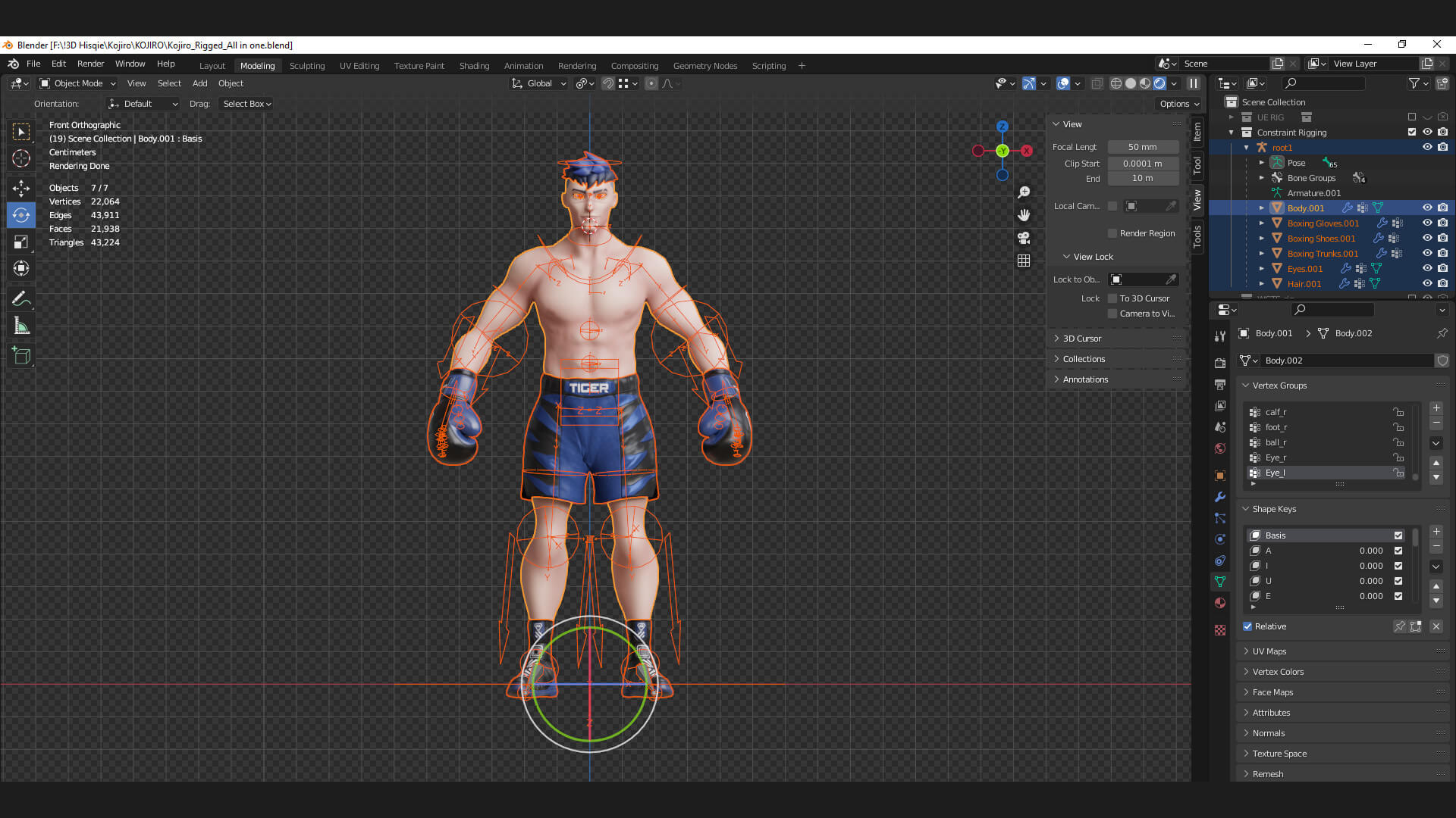 Low Poly - Boxer & MMA Fighter - Kojiro 3D Model by Hisqiefurqoni