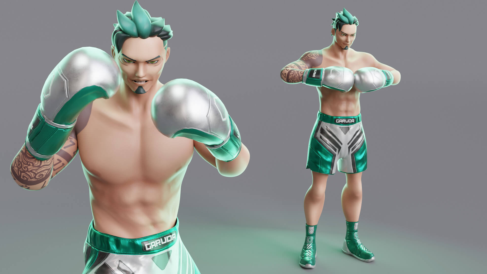 Low Poly - Boxer & MMA Fighter - Sakti 3D Model by Hisqiefurqoni