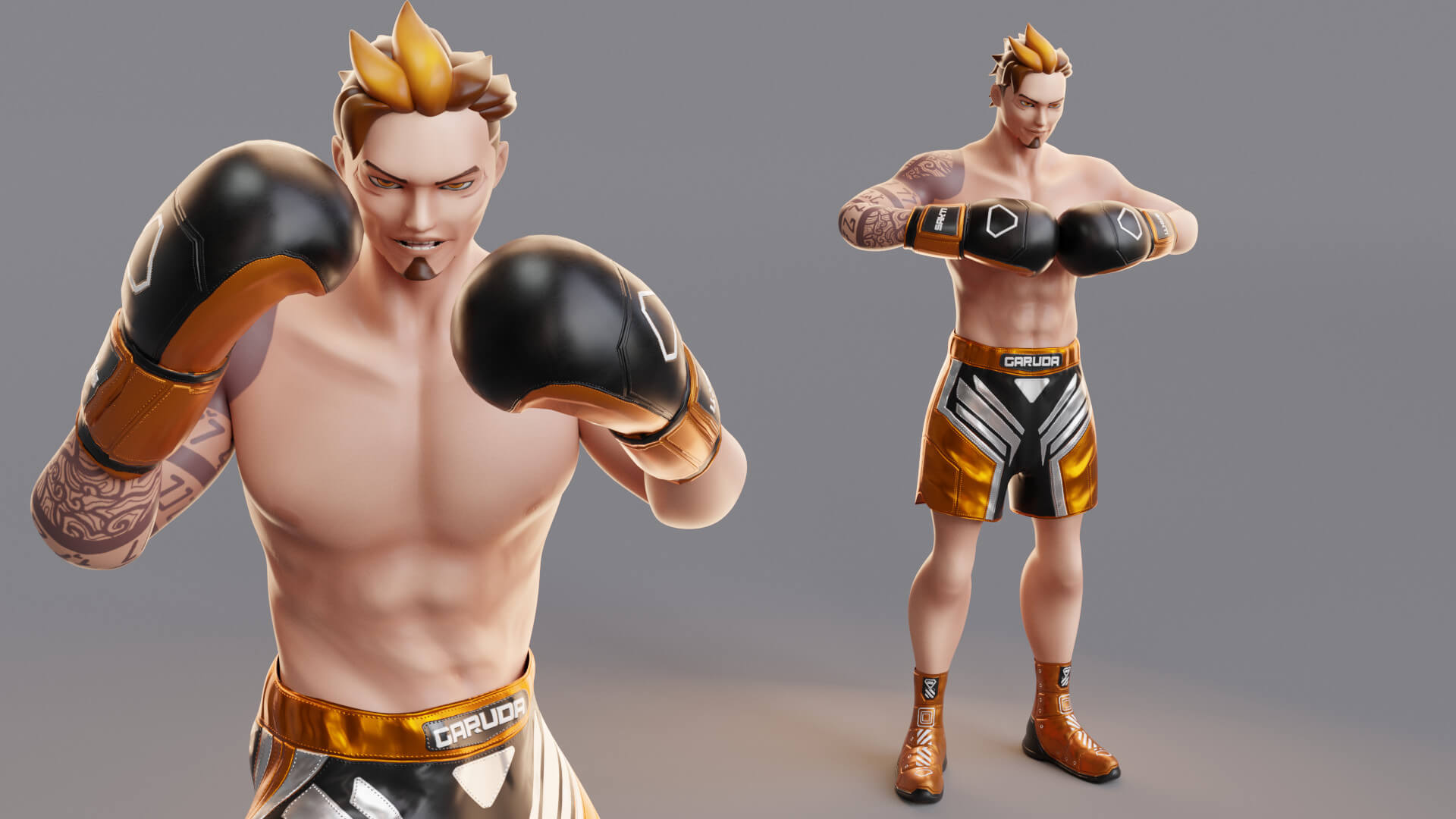 Low Poly - Boxer & MMA Fighter - Sakti 3D Model by Hisqiefurqoni