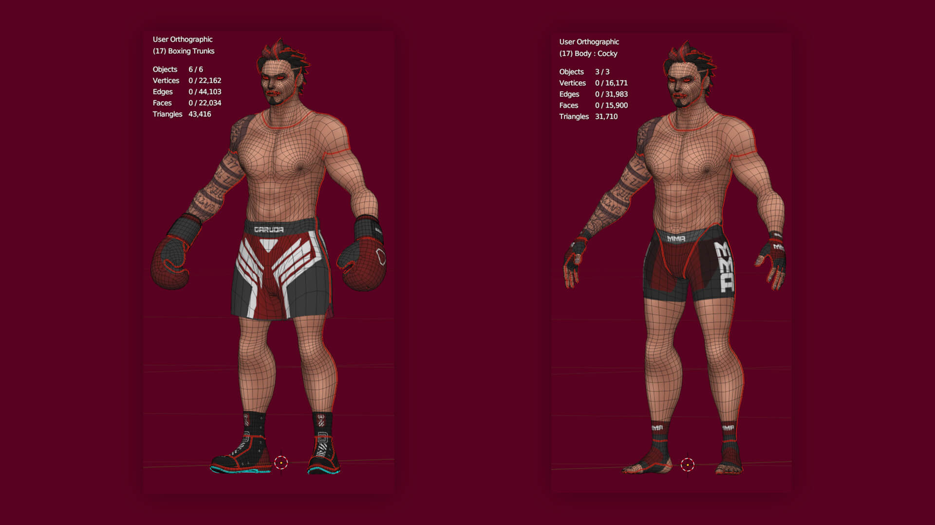 Low Poly - Boxer & MMA Fighter - Sakti 3D Model by Hisqiefurqoni