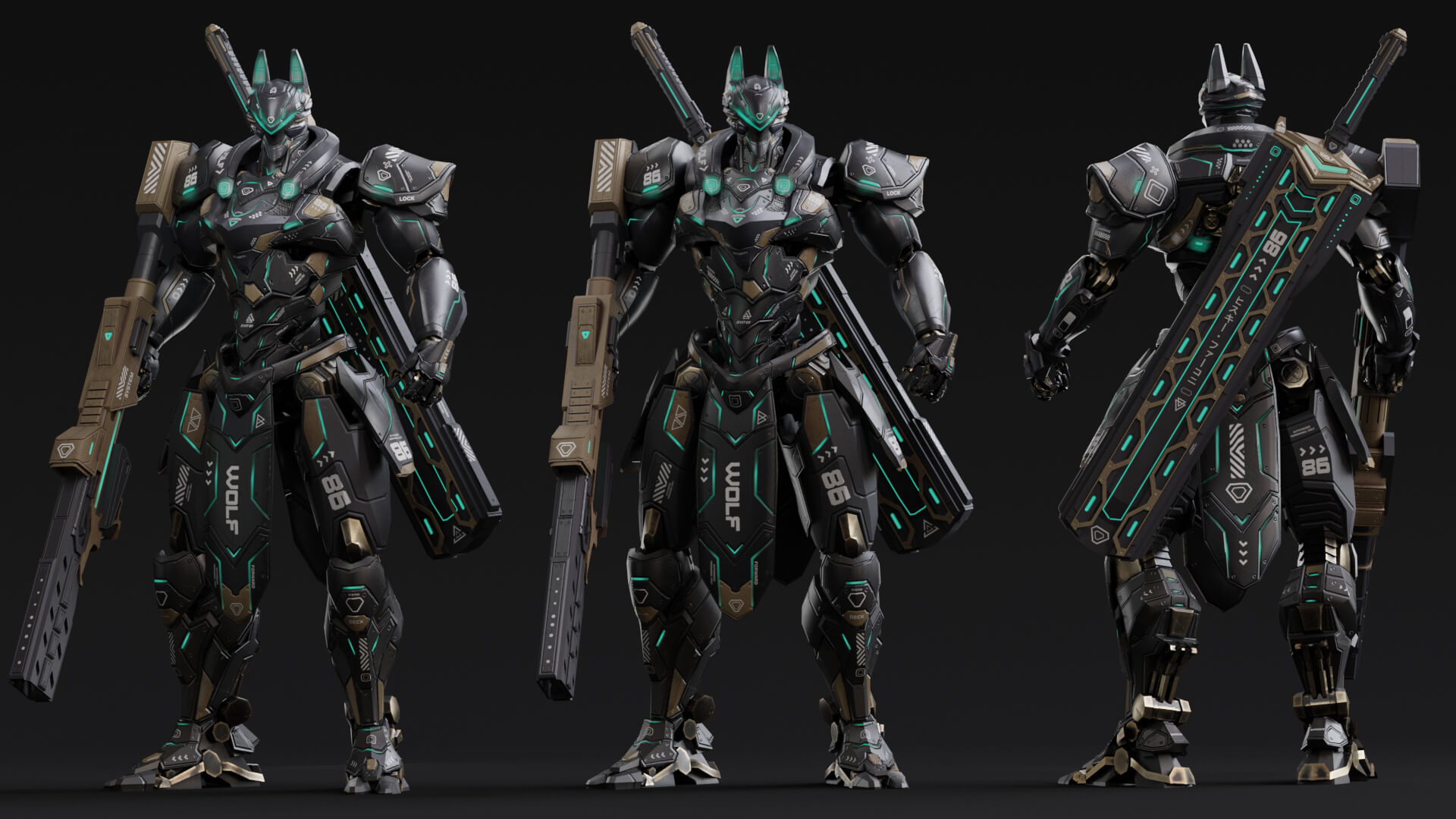 Low Poly - Cybernetic Fenrir Son of Loki 3D Model by Hisqiefurqoni
