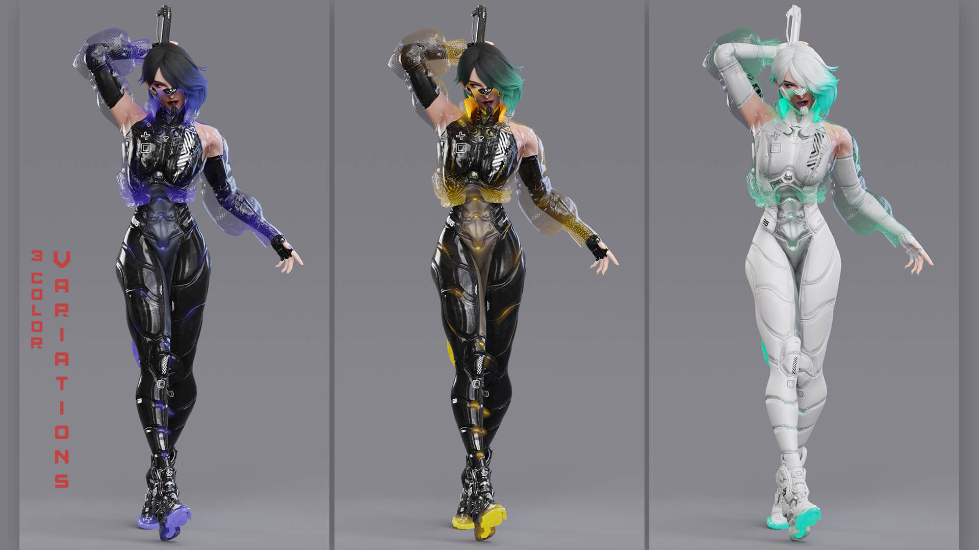 Low Poly - Cybernetic Princess of Ethiopia - Andromeda 3D Model by ...