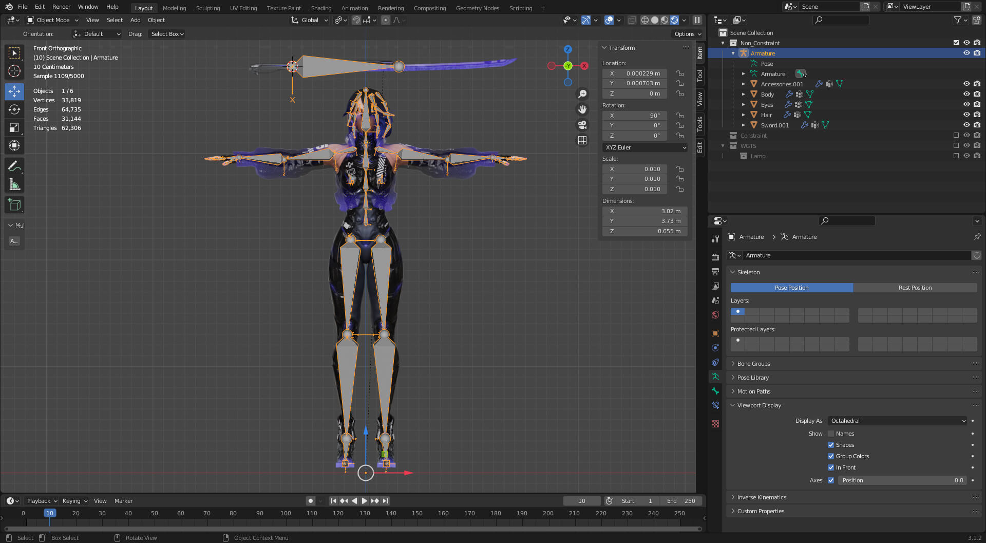 Low Poly - Cybernetic Princess of Ethiopia - Andromeda 3D Model by ...