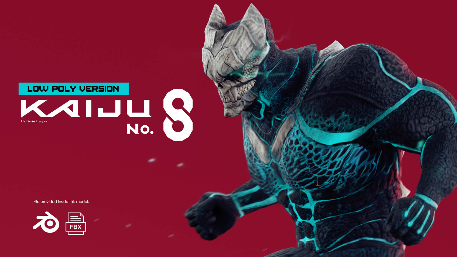 Low Poly - Kaiju No 8 - Hibino Kafka 3D Model by Hisqiefurqoni