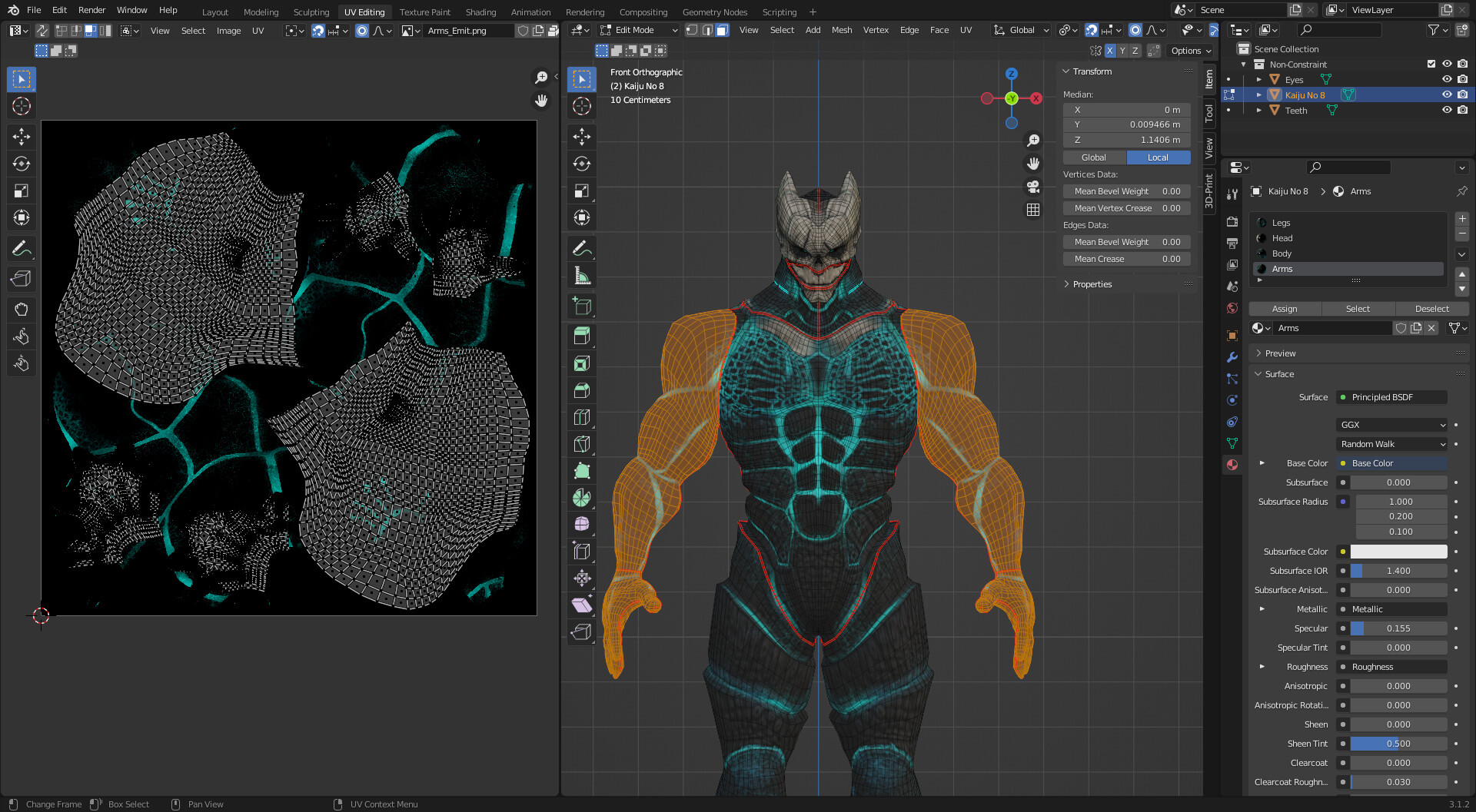High and Low Poly Pack - Kaiju No 8 - Hibino Kafka by Hisqiefurqoni