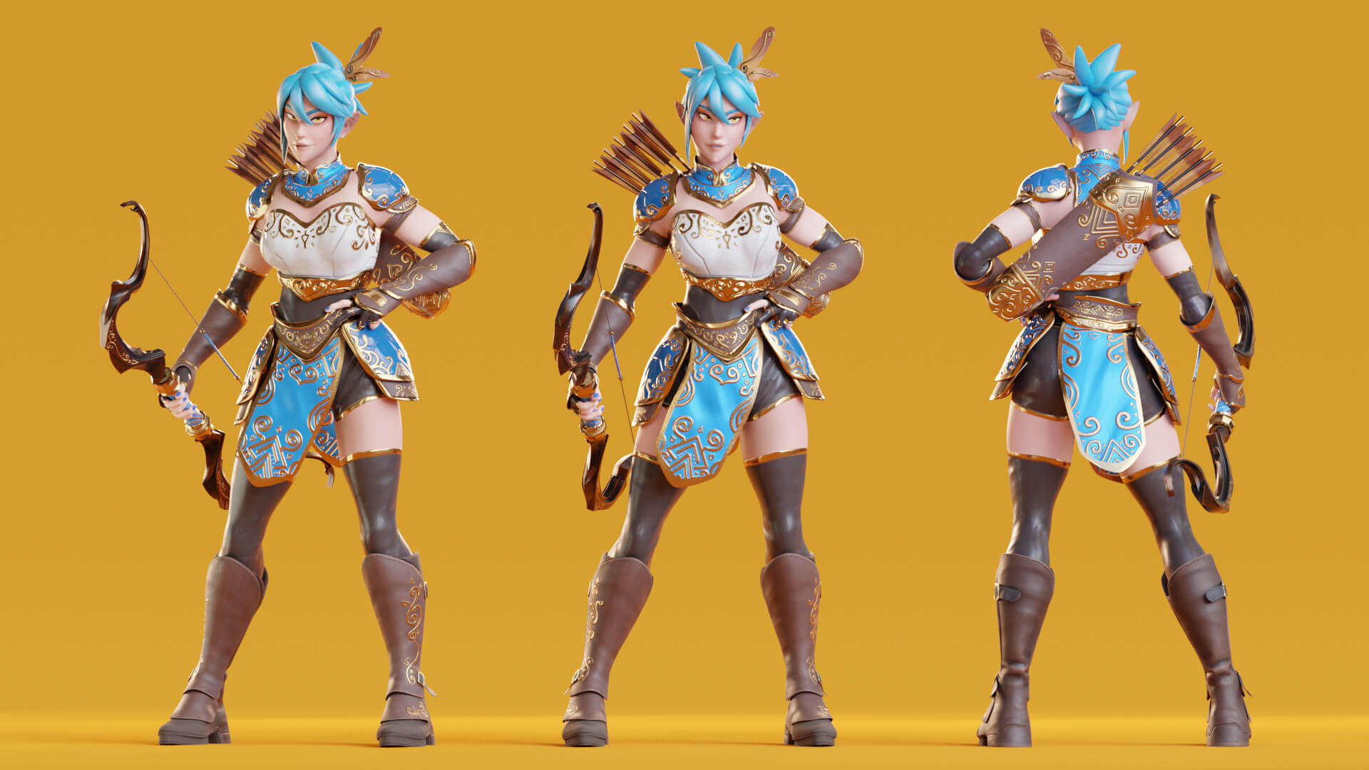 Low Poly - Stylized Arhcer - Sylvana 3D Model by Hisqiefurqoni