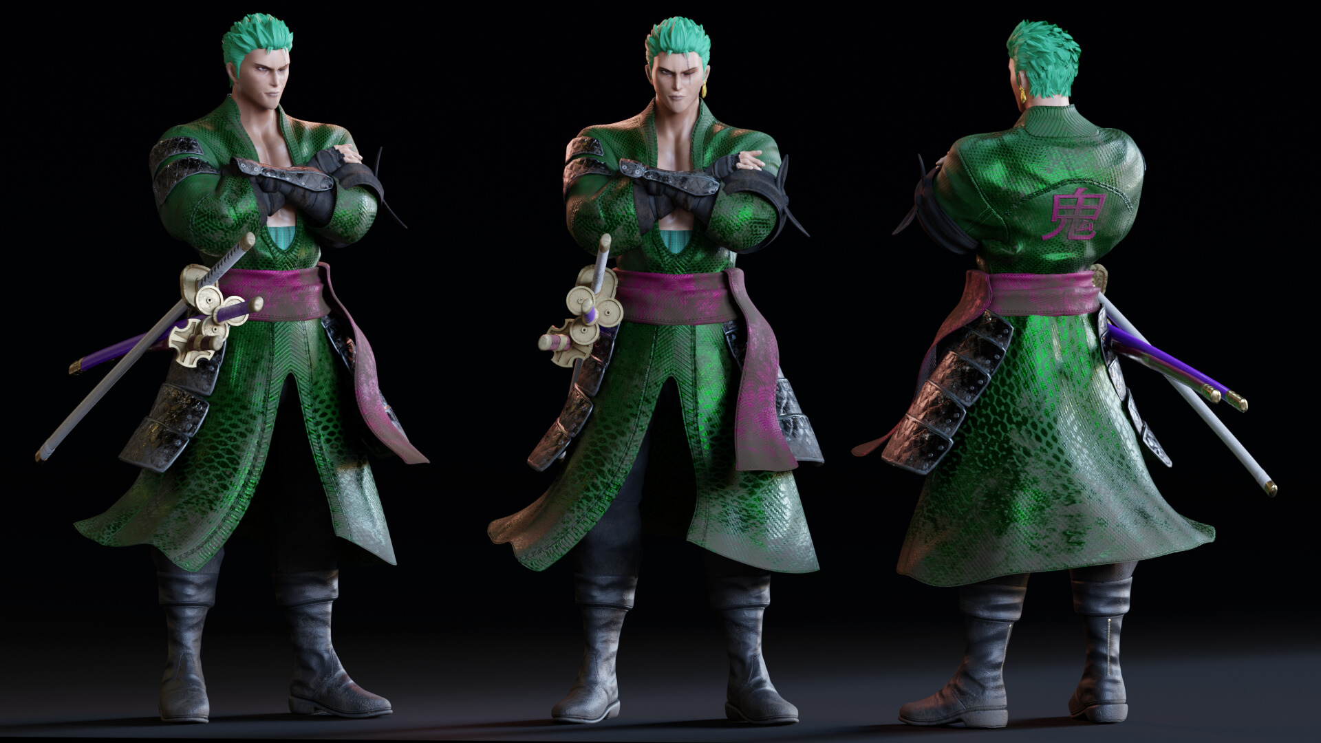 Roronoa Zoro - One Piece 3D Model by Hisqiefurqoni