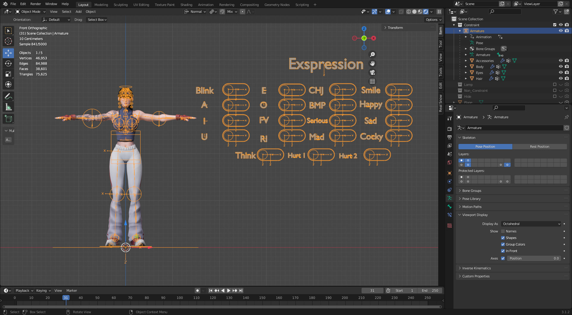 Stylized Female Fighting Character - Rin 3D Model by Hisqiefurqoni