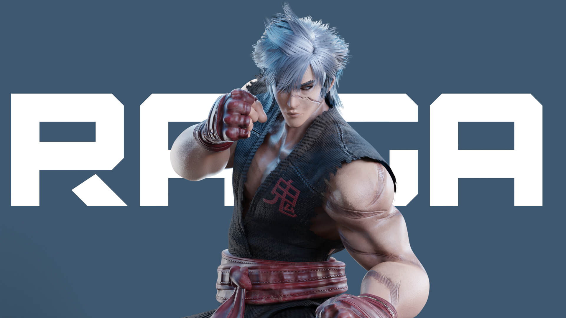 Stylized Male Fighting Character - Raiga 3D Model by Hisqiefurqoni