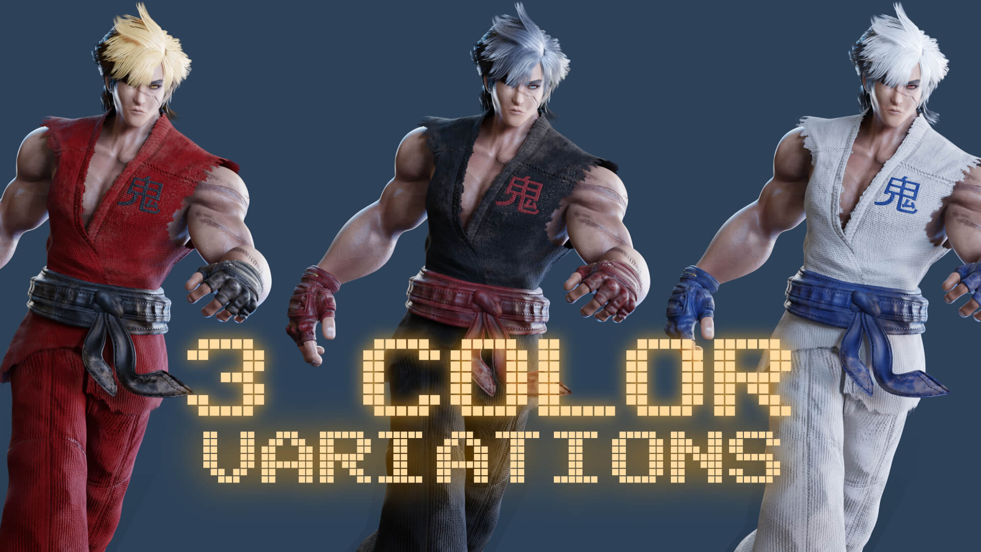 Stylized Male Fighting Character - Raiga 3D Model by Hisqiefurqoni