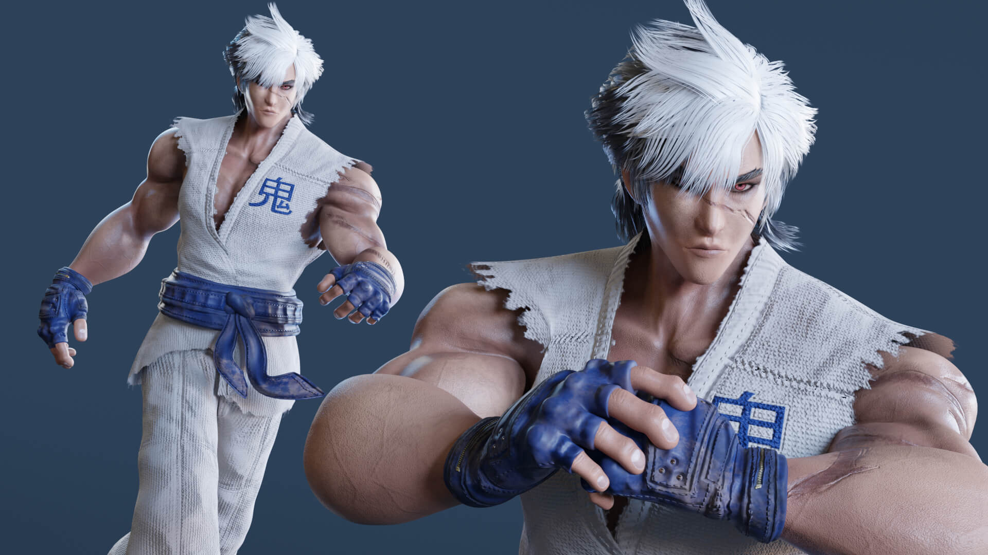 Stylized Male Fighting Character - Raiga 3D Model by Hisqiefurqoni