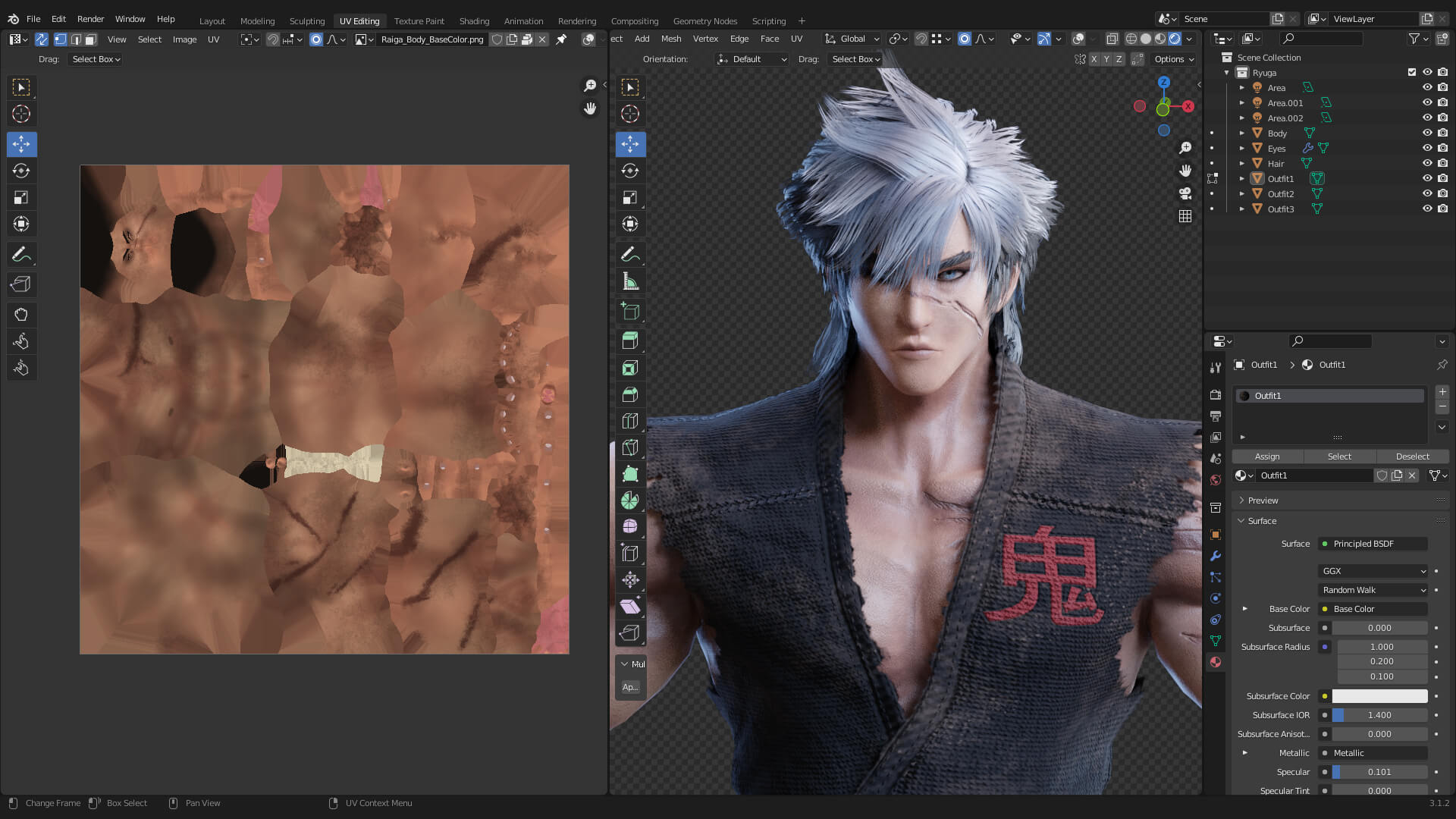 Stylized Male Fighting Character - Raiga 3D Model by Hisqiefurqoni