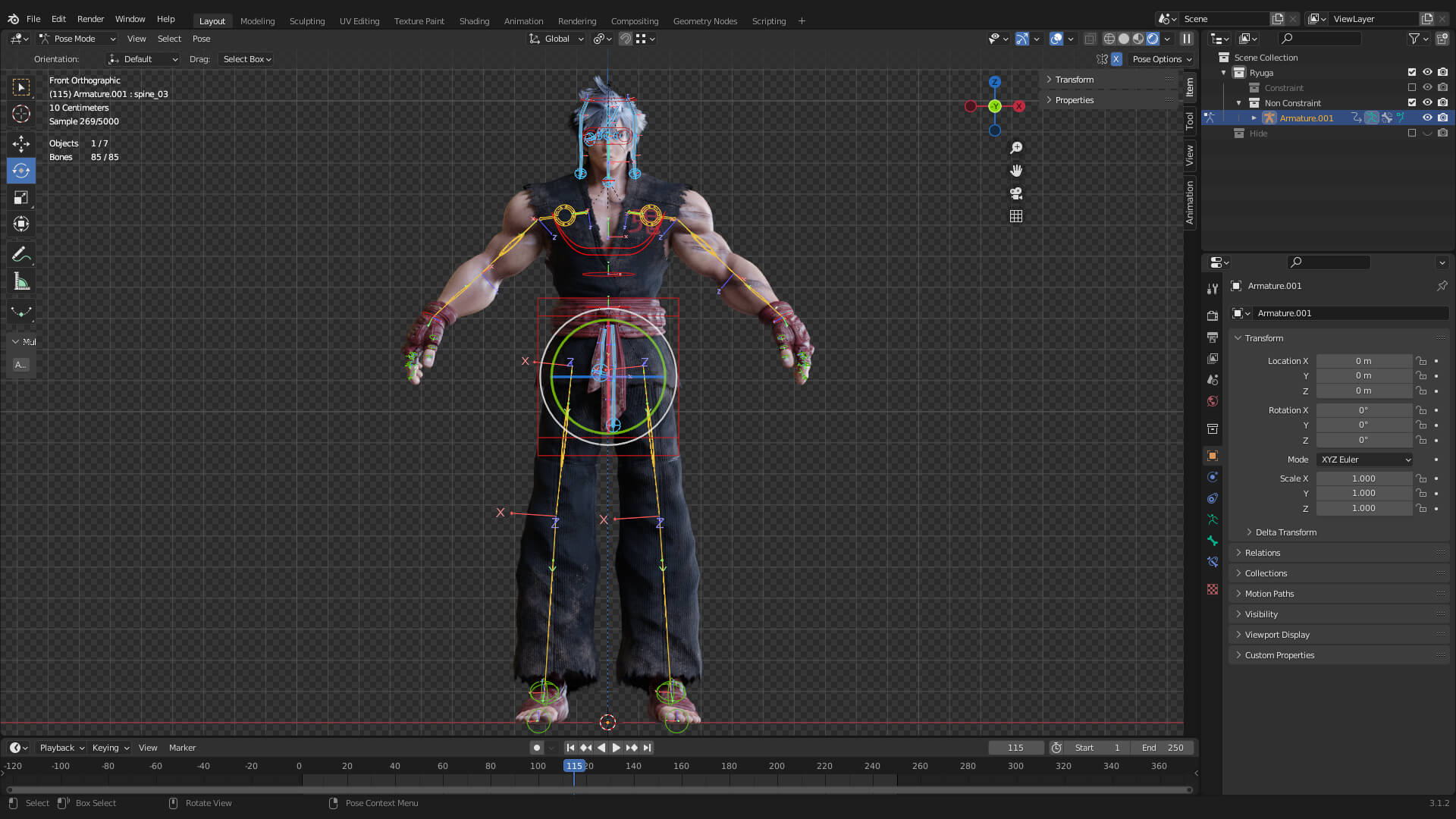 Stylized Male Fighting Character - Raiga 3D Model by Hisqiefurqoni